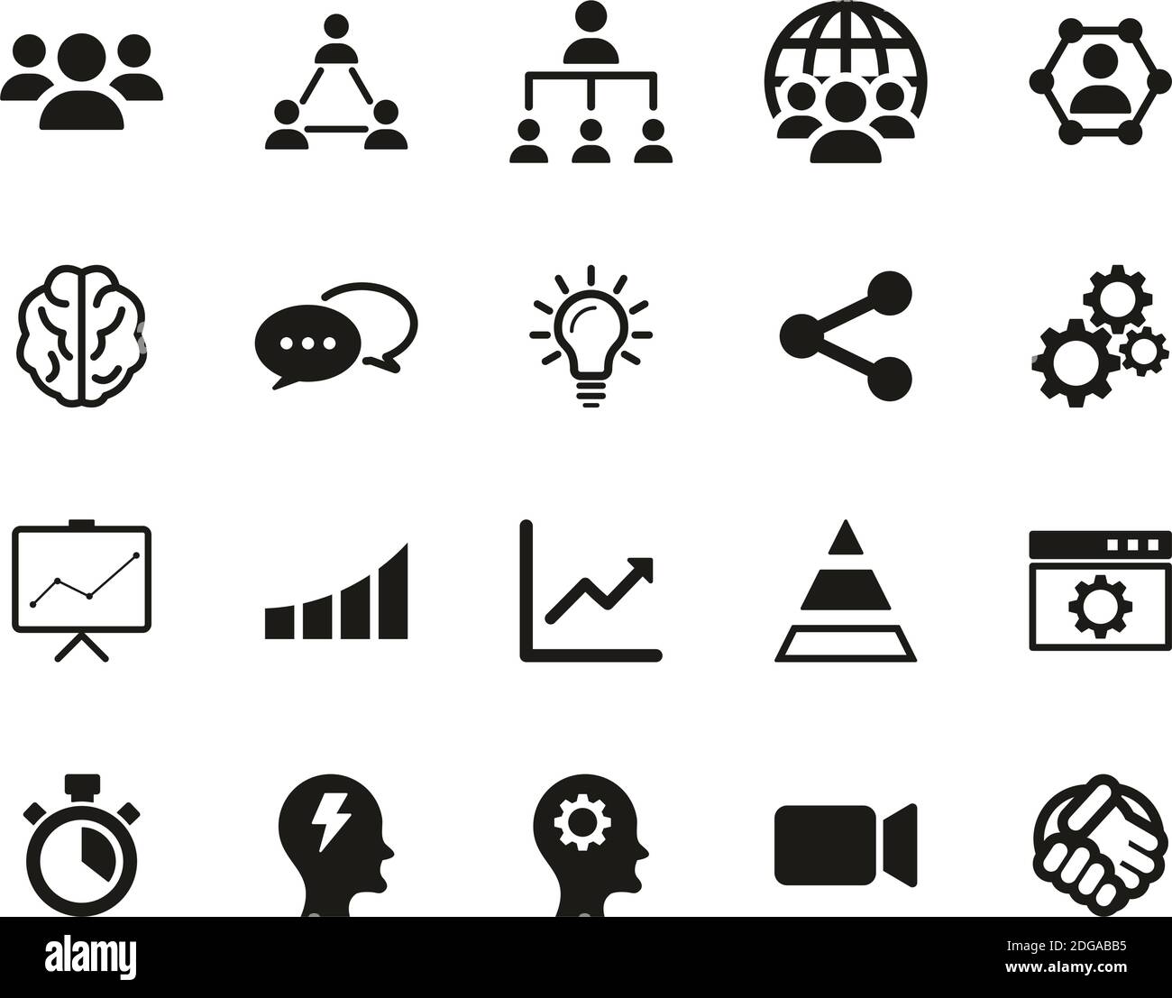 Work Productivity Icons Black & White Set Big Stock Vector Image & Art ...