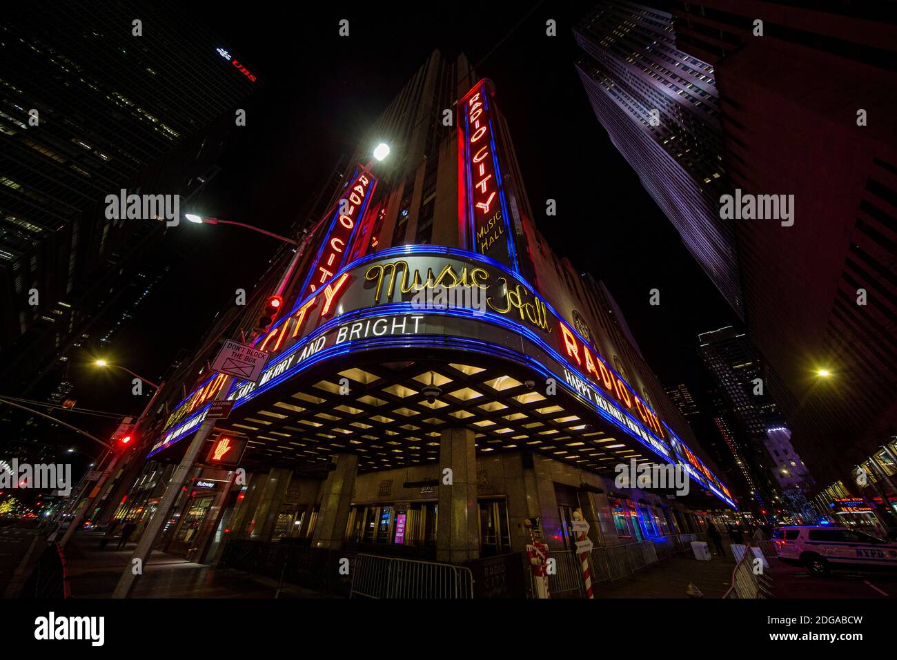 No Christmas tree this year on the marquee of Radio City Music Hall in ...
