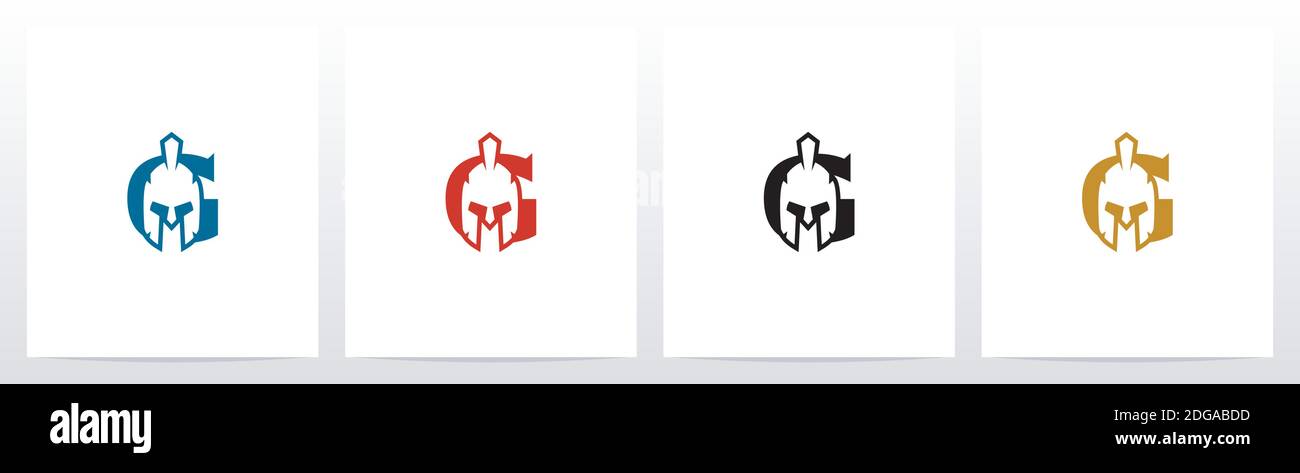 Spartan Helmet On Letter Logo Design G Stock Vector Image & Art - Alamy