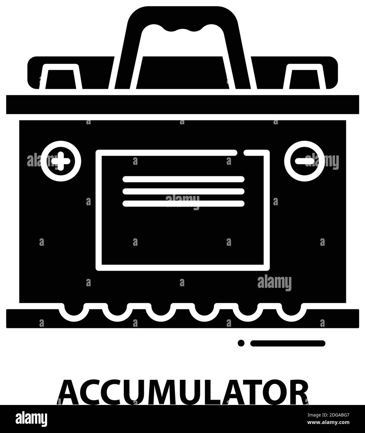 accumulator icon, black vector sign with editable strokes, concept ...