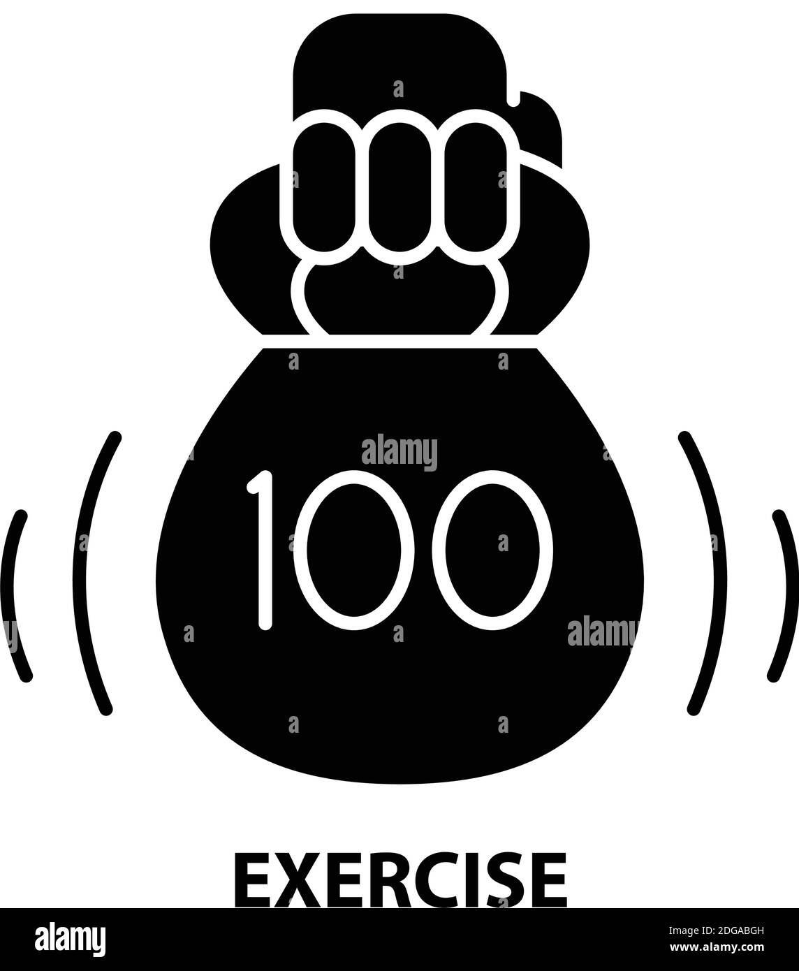 exercise icon, black vector sign with editable strokes, concept ...
