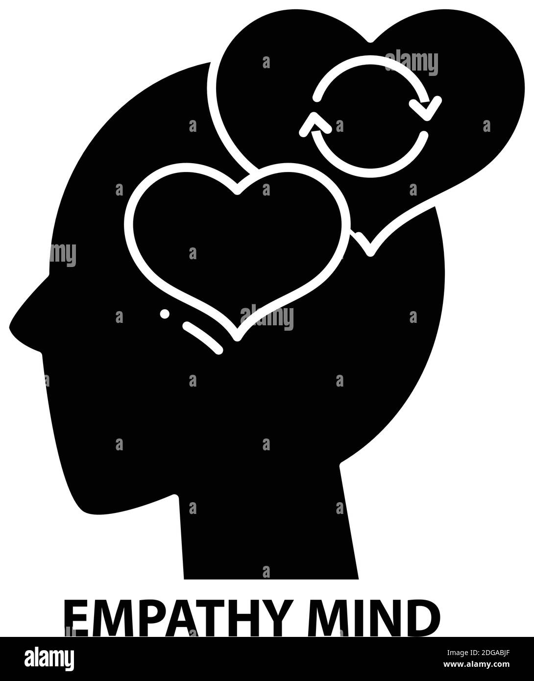 empathy mind icon, black vector sign with editable strokes, concept ...