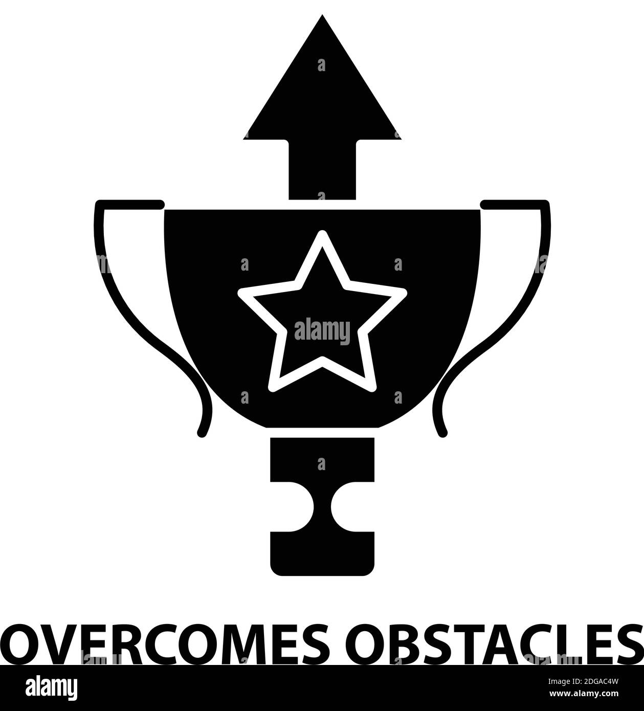 overcomes obstacles icon, black vector sign with editable strokes ...