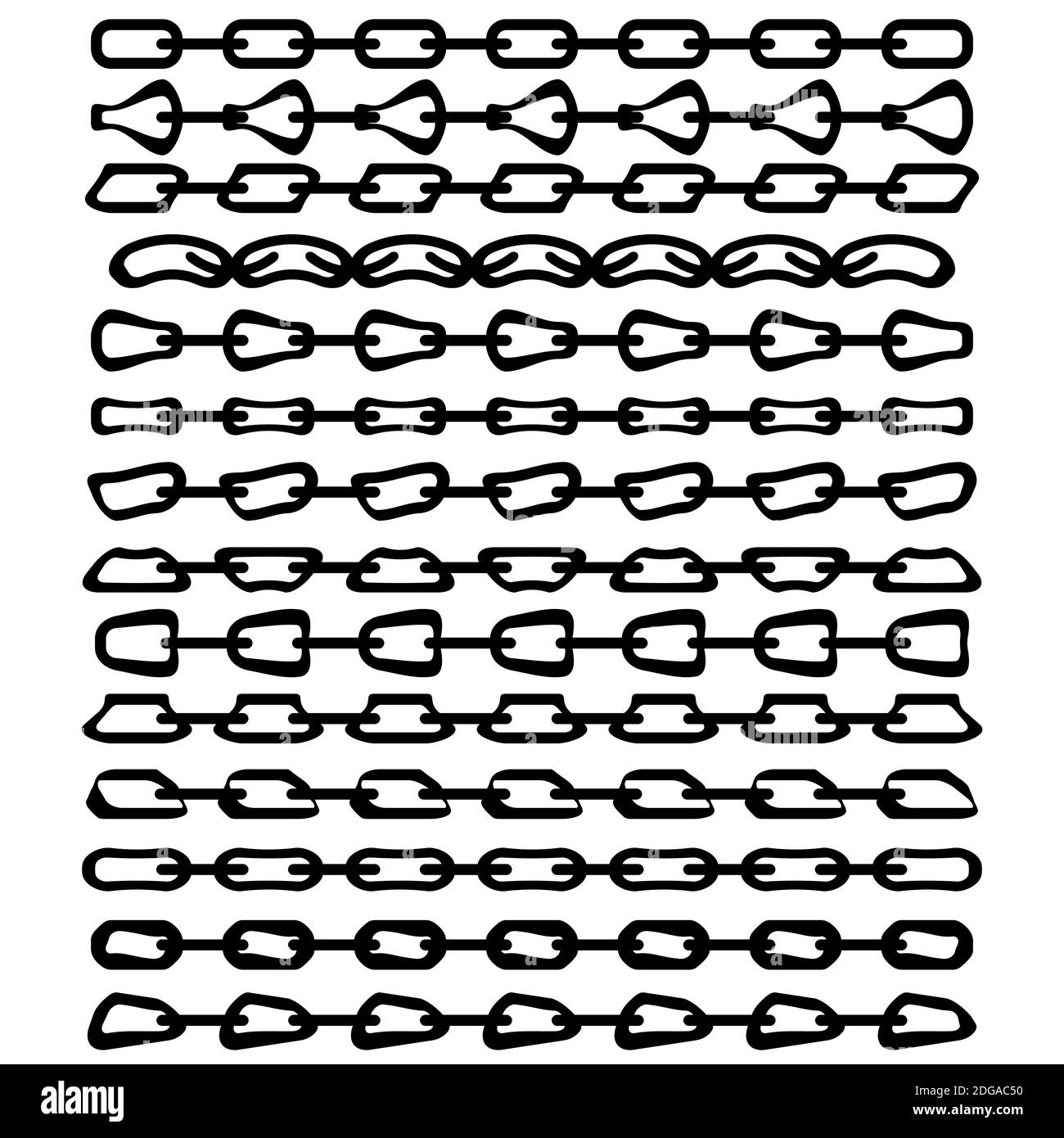 Set of Different Chain Frames Isolated on White Background Stock Vector ...