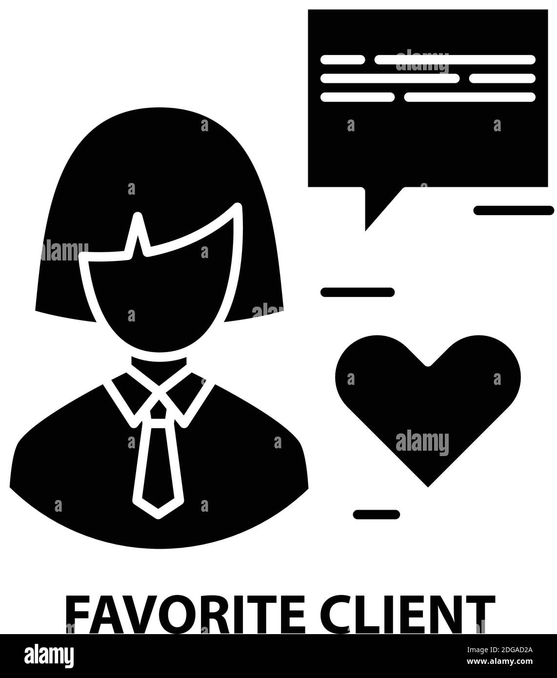 favorite client icon, black vector sign with editable strokes, concept ...