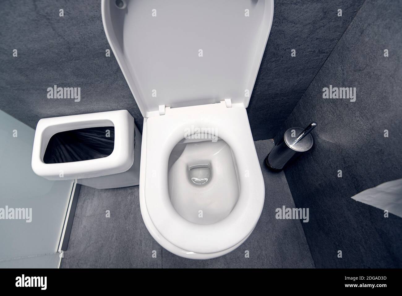 WC, top view of ceramic toilet bowl at office bathroom Stock Photo - Alamy