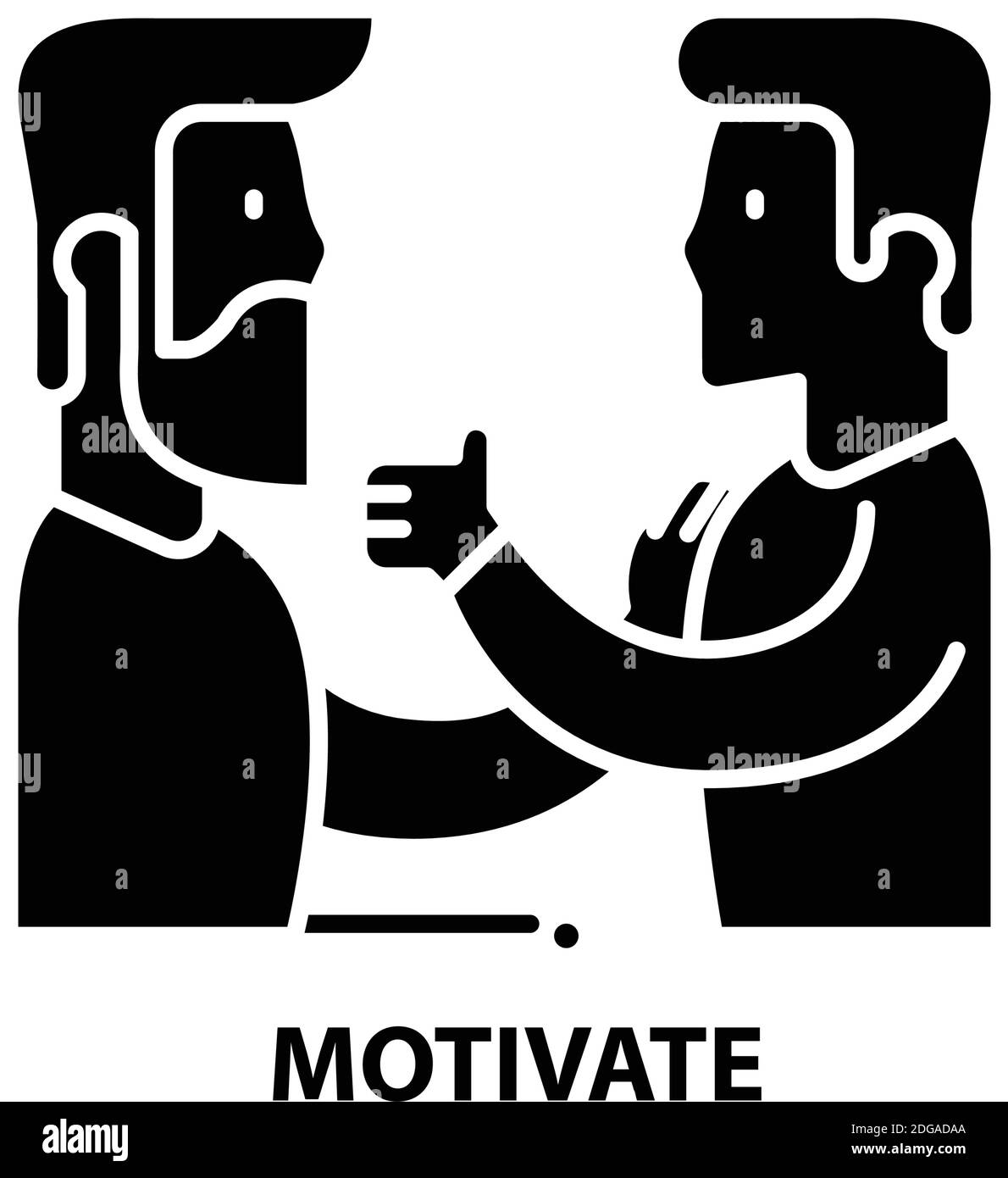 motivate icon, black vector sign with editable strokes, concept ...