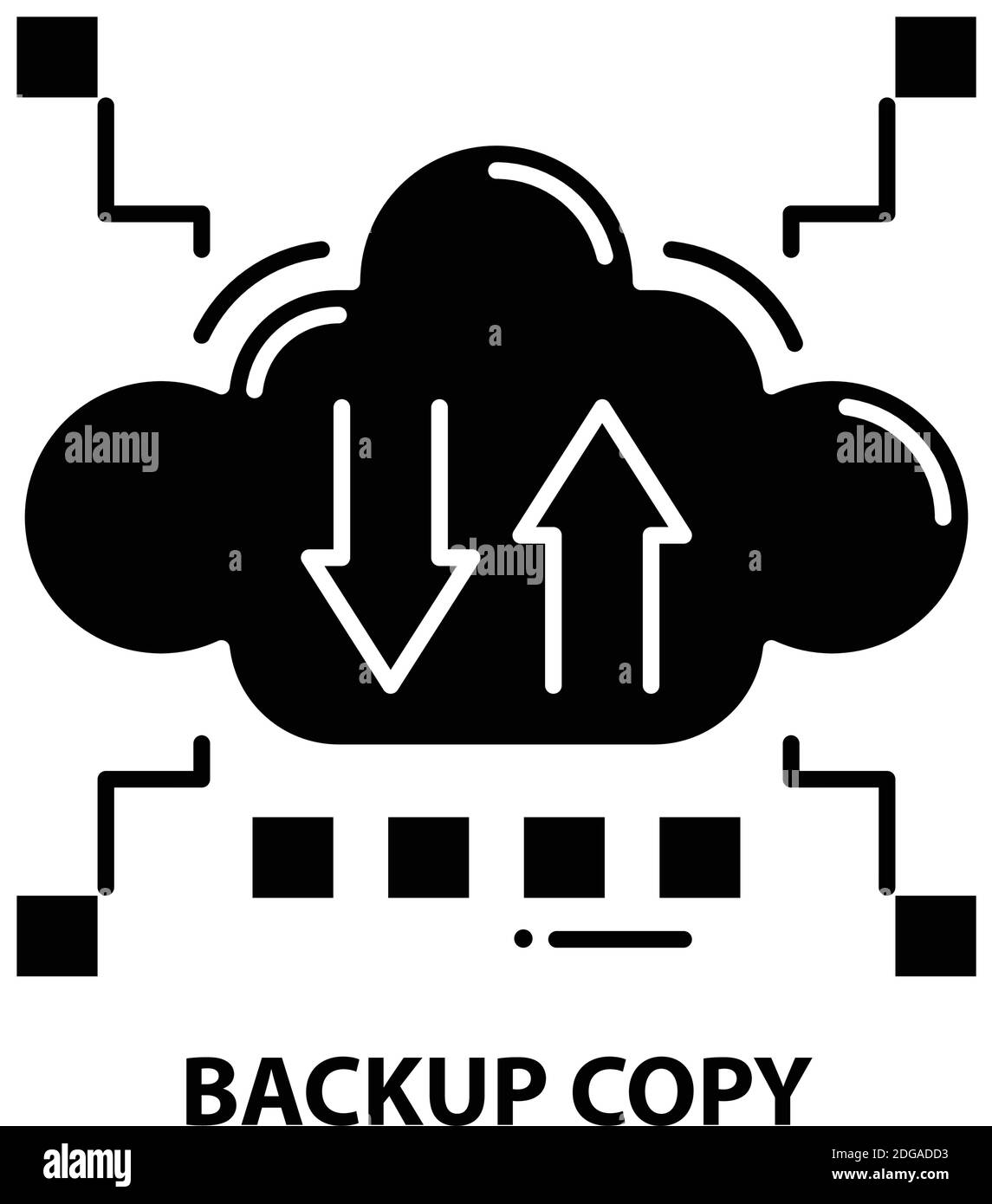 backup copy icon, black vector sign with editable strokes, concept ...