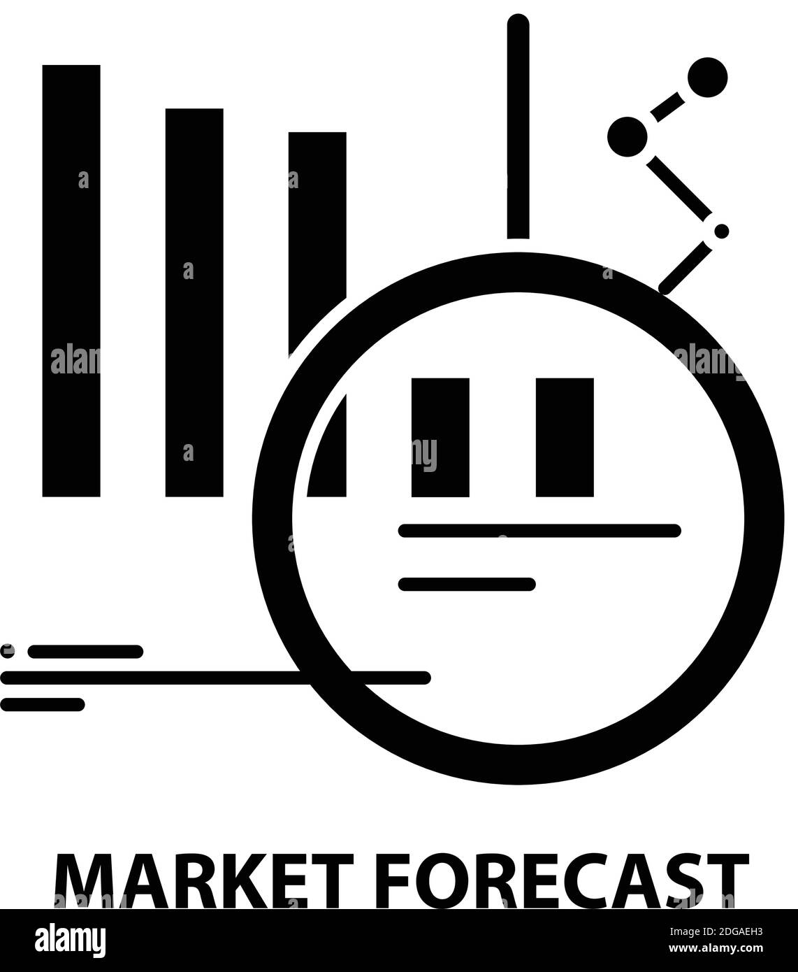 market forecast icon, black vector sign with editable strokes, concept ...