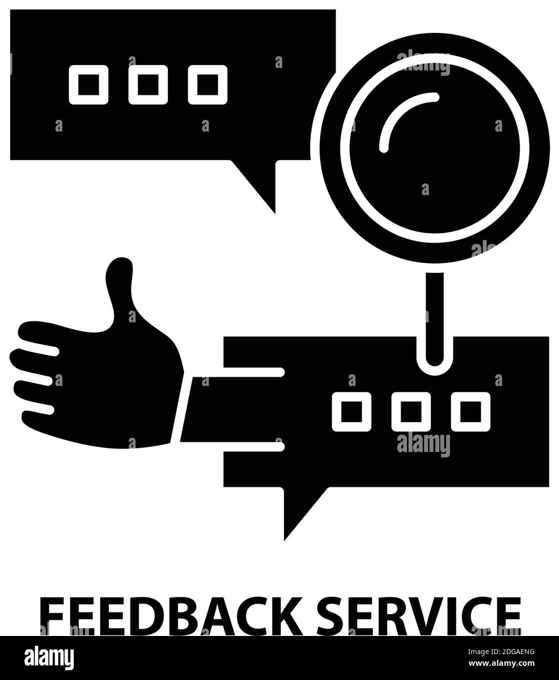 feedback service icon, black vector sign with editable strokes, concept ...