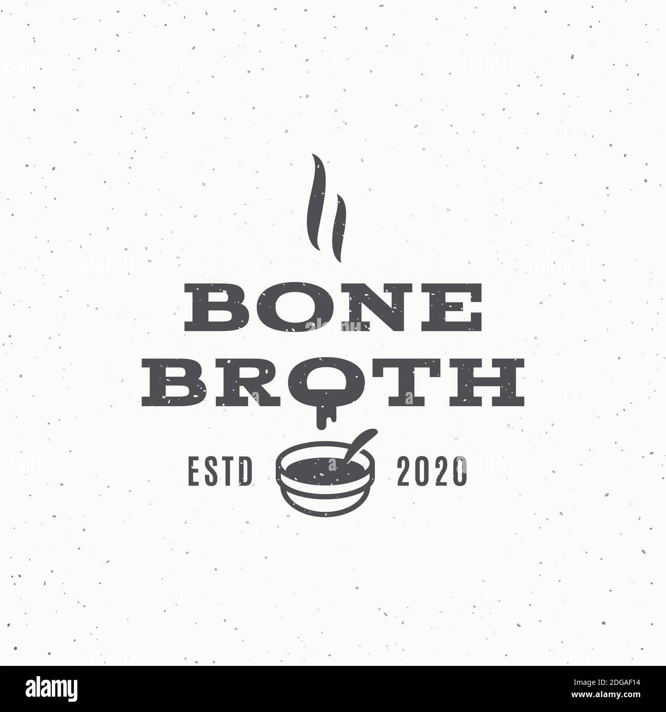 Bone Broth Abstract Retro Sign, Symbol or Logo Template. Hot Boiled ...