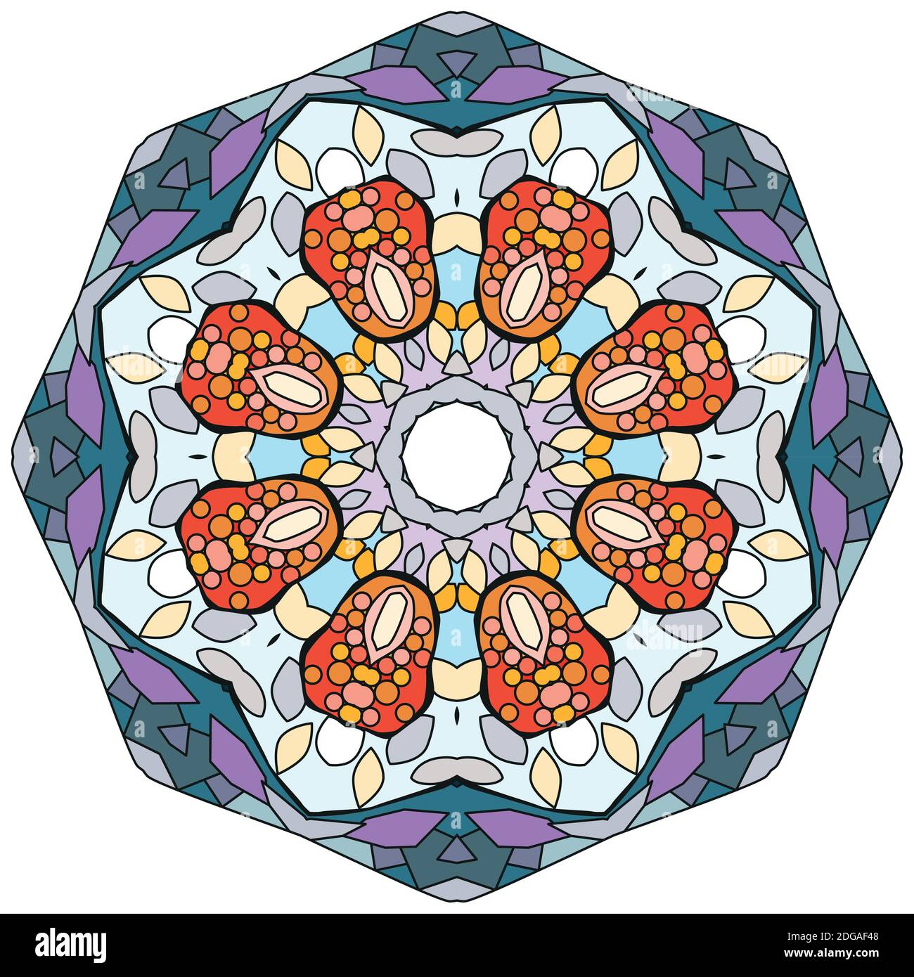 Decorative round ornaments. Unusual flower shape. Oriental vector, Anti ...