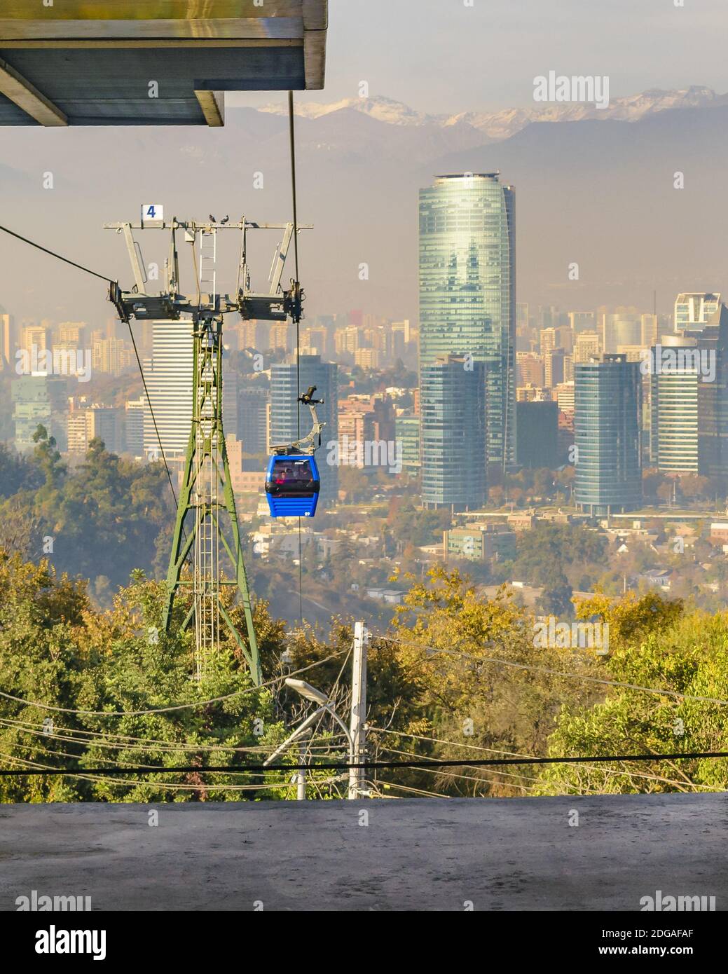 Santiago de Chile Aerial View from San Cristobal Hill Stock Photo - Alamy