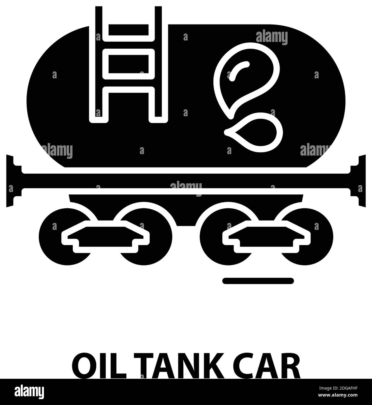 oil tank car icon, black vector sign with editable strokes, concept ...