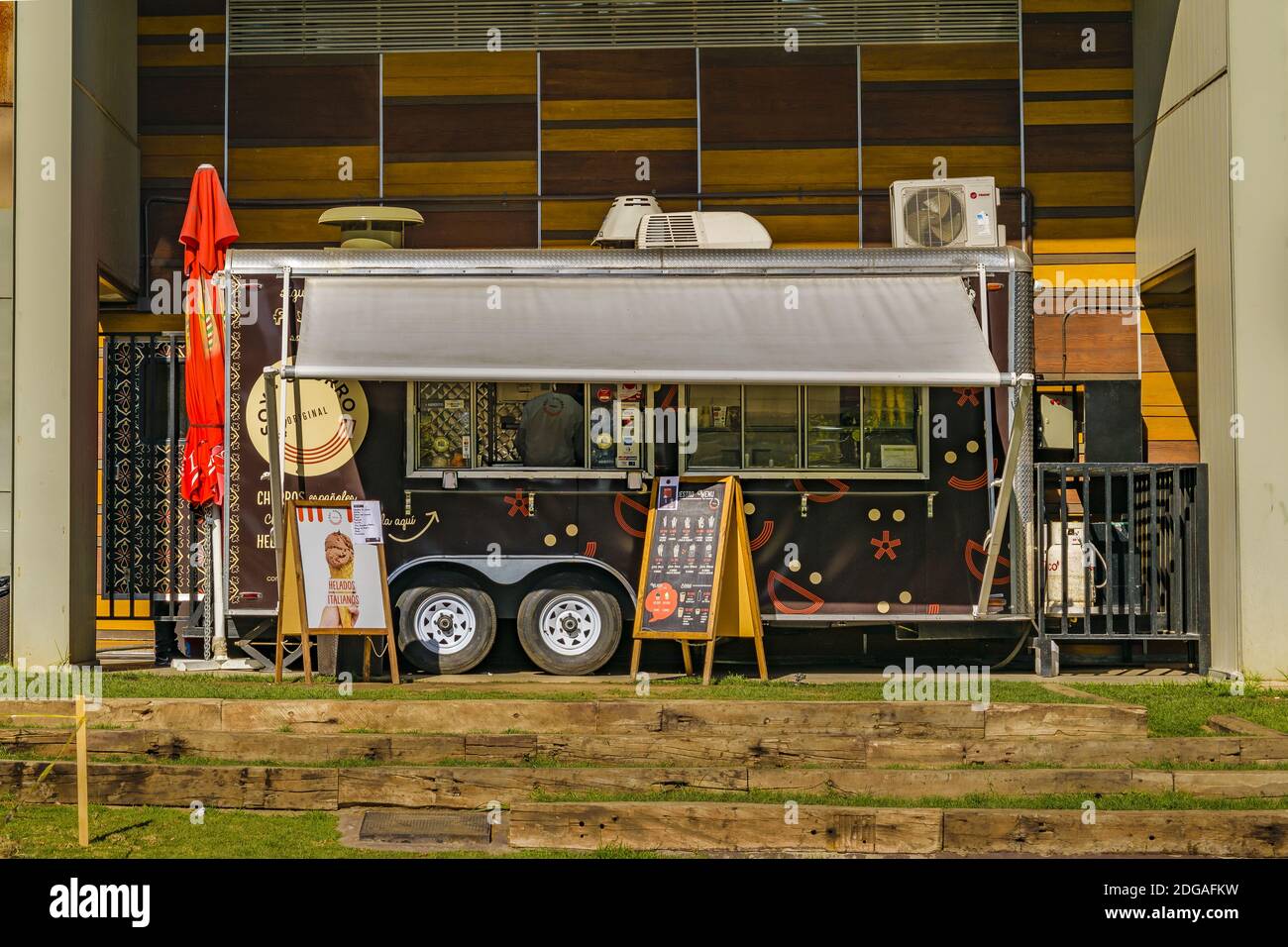 Empty Food Trucks Exterior, Santiago de Chile Stock Photo - Alamy
