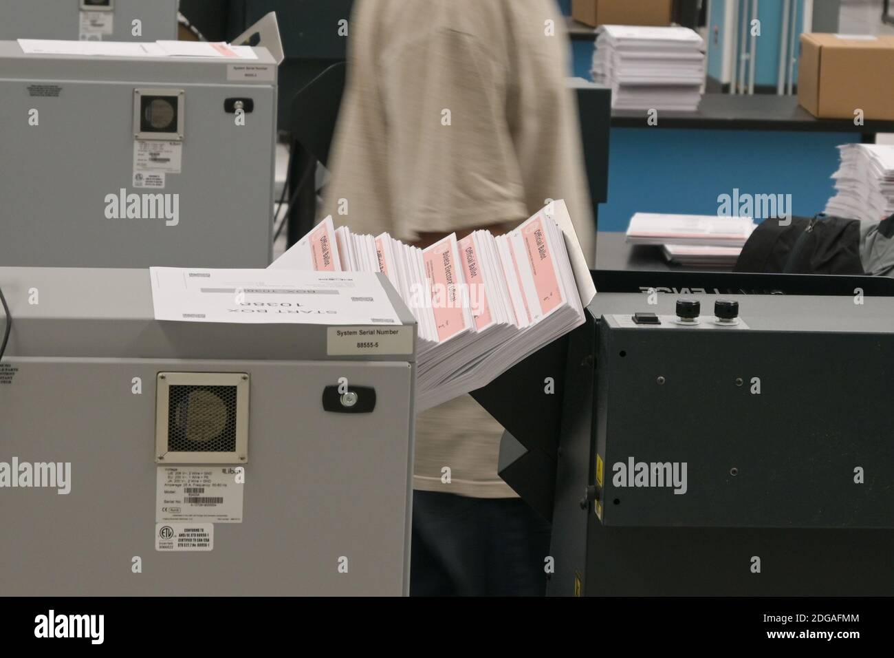 Workers continue to count votes two days after the election at the Los ...