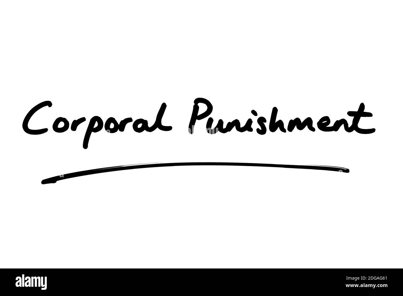 Corporal Punishment handwritten on a white background Stock Photo - Alamy