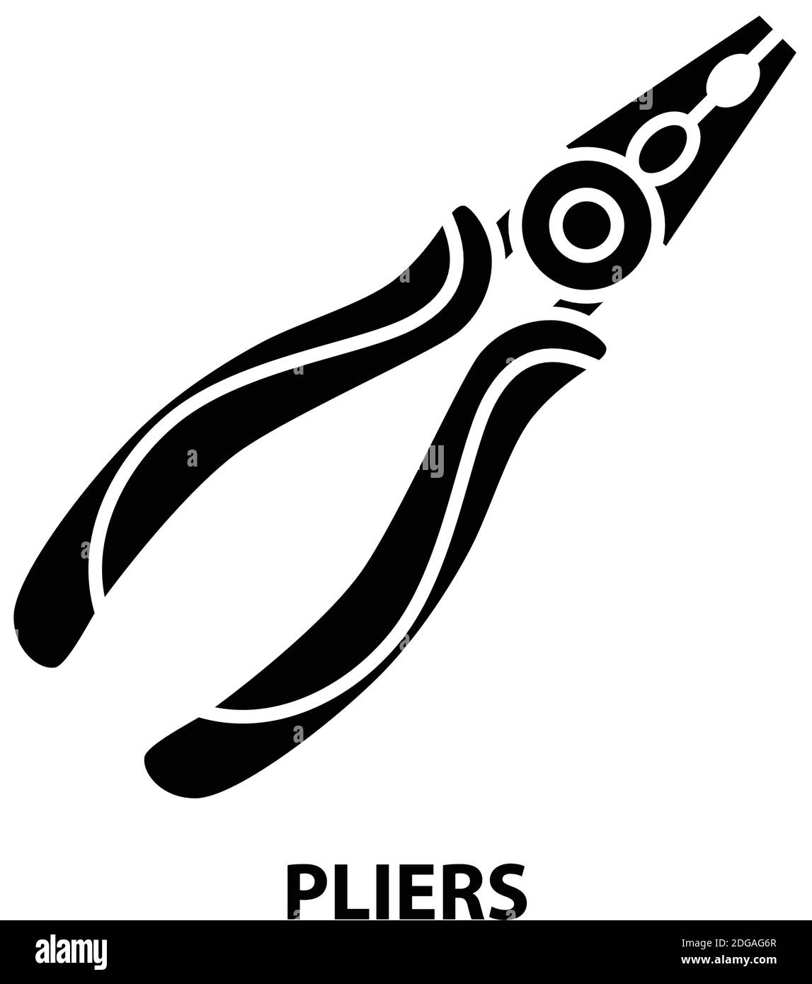pliers icon, black vector sign with editable strokes, concept ...