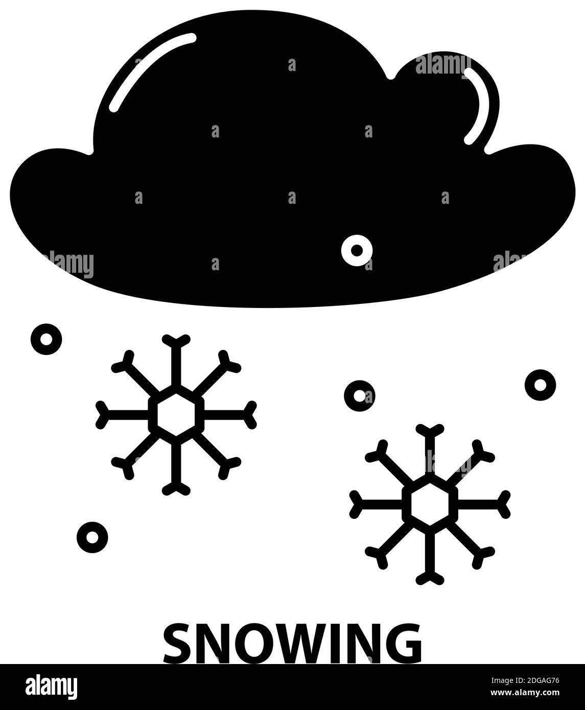 snowing icon, black vector sign with editable strokes, concept ...