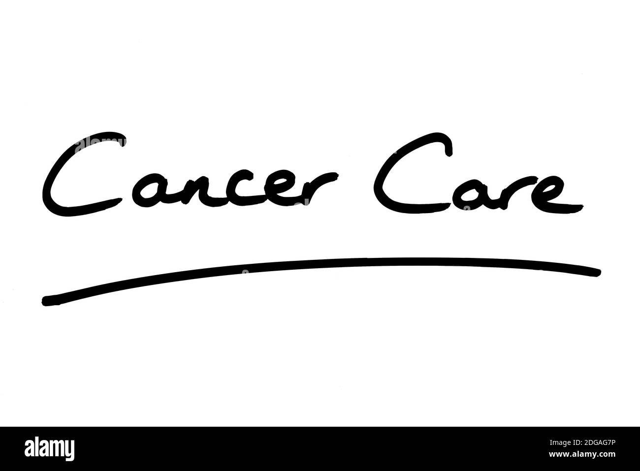 Cancer Care handwritten on a white background Stock Photo - Alamy