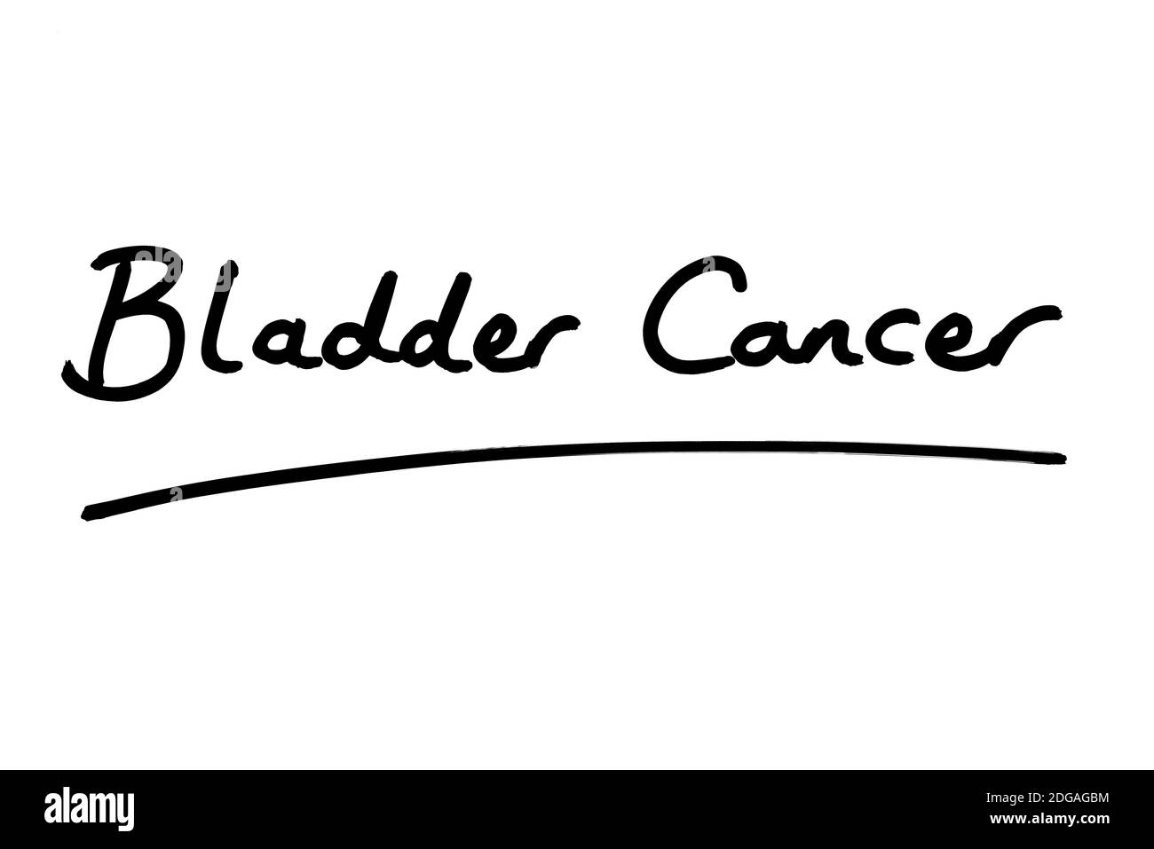 Bladder Cancer handwritten on a white background Stock Photo - Alamy