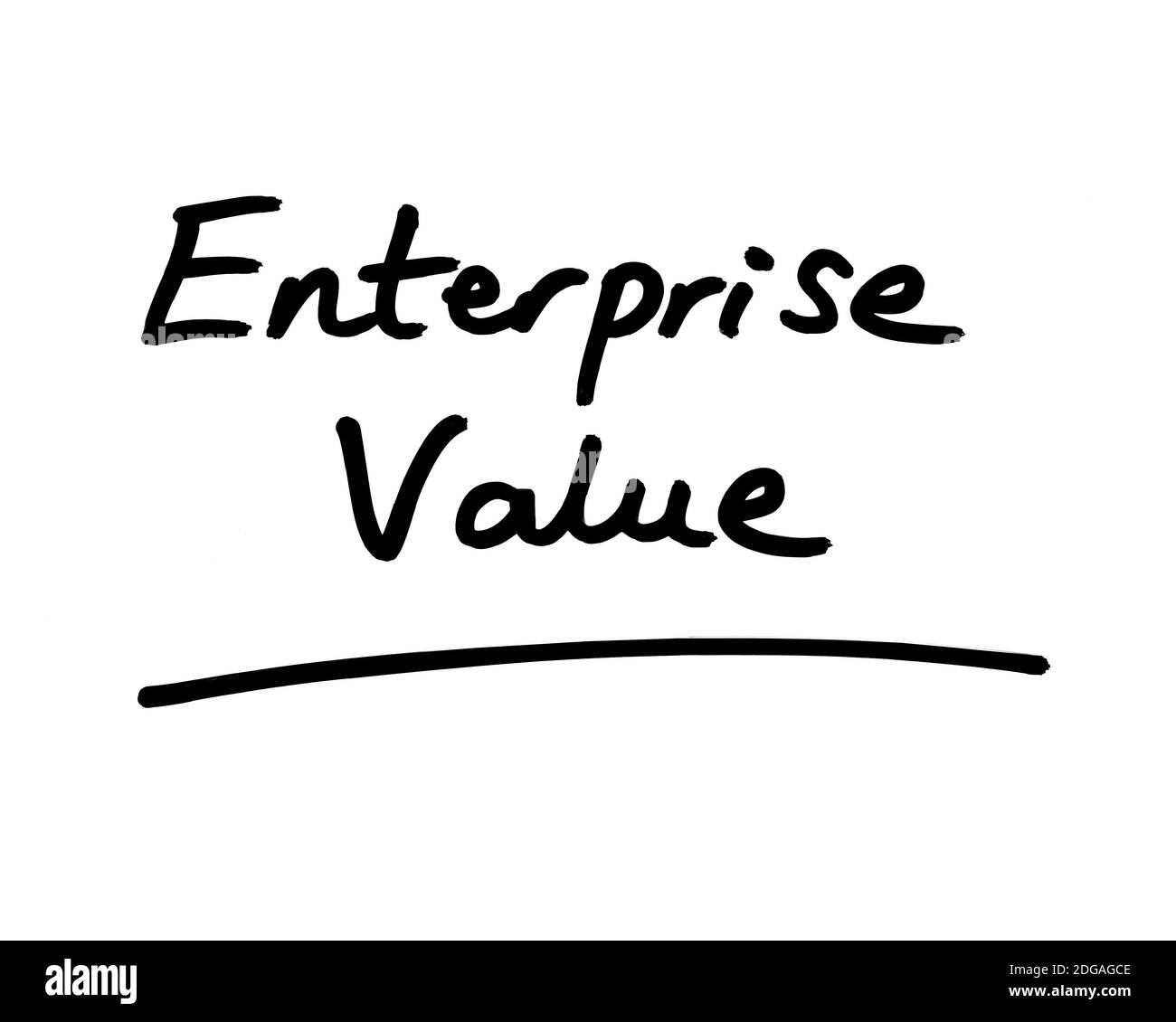 Enterprise Value handwritten on a white background Stock Photo - Alamy