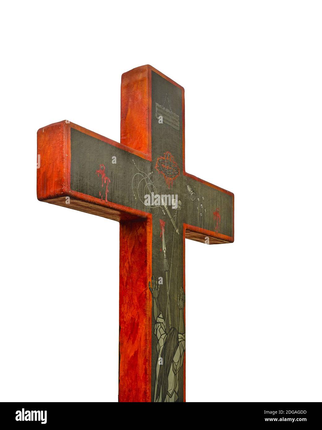 Painted Decorated Cross Isolated Photo Stock Photo - Alamy