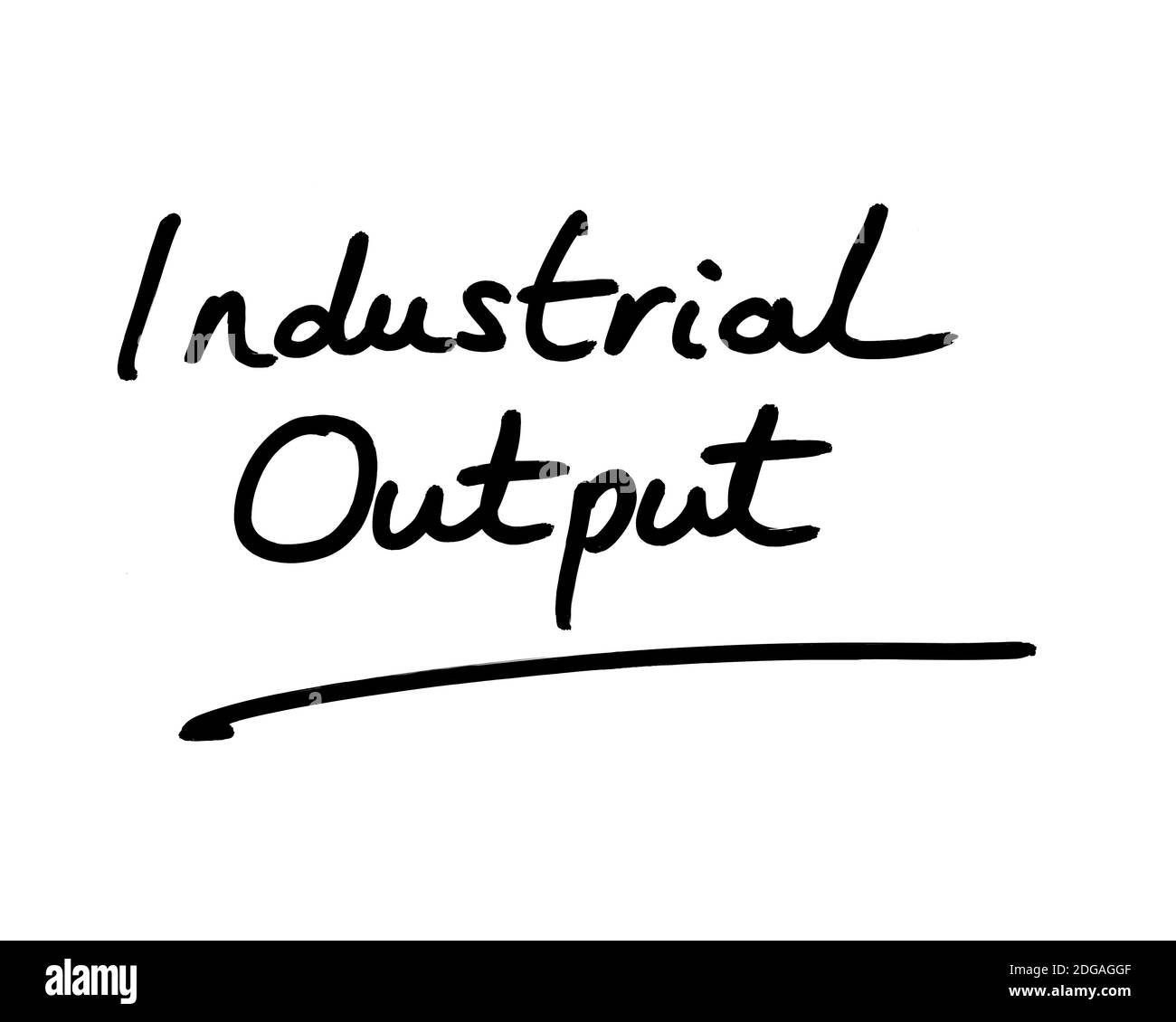 Industrial Output handwritten on a white background Stock Photo - Alamy