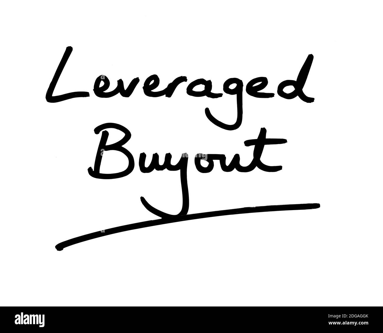 Leveraged Buyout handwritten on a white background Stock Photo - Alamy