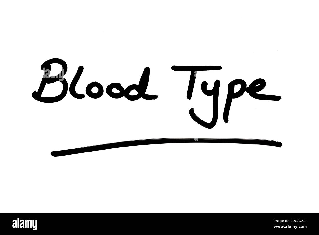 Blood Type handwritten on a white background Stock Photo - Alamy