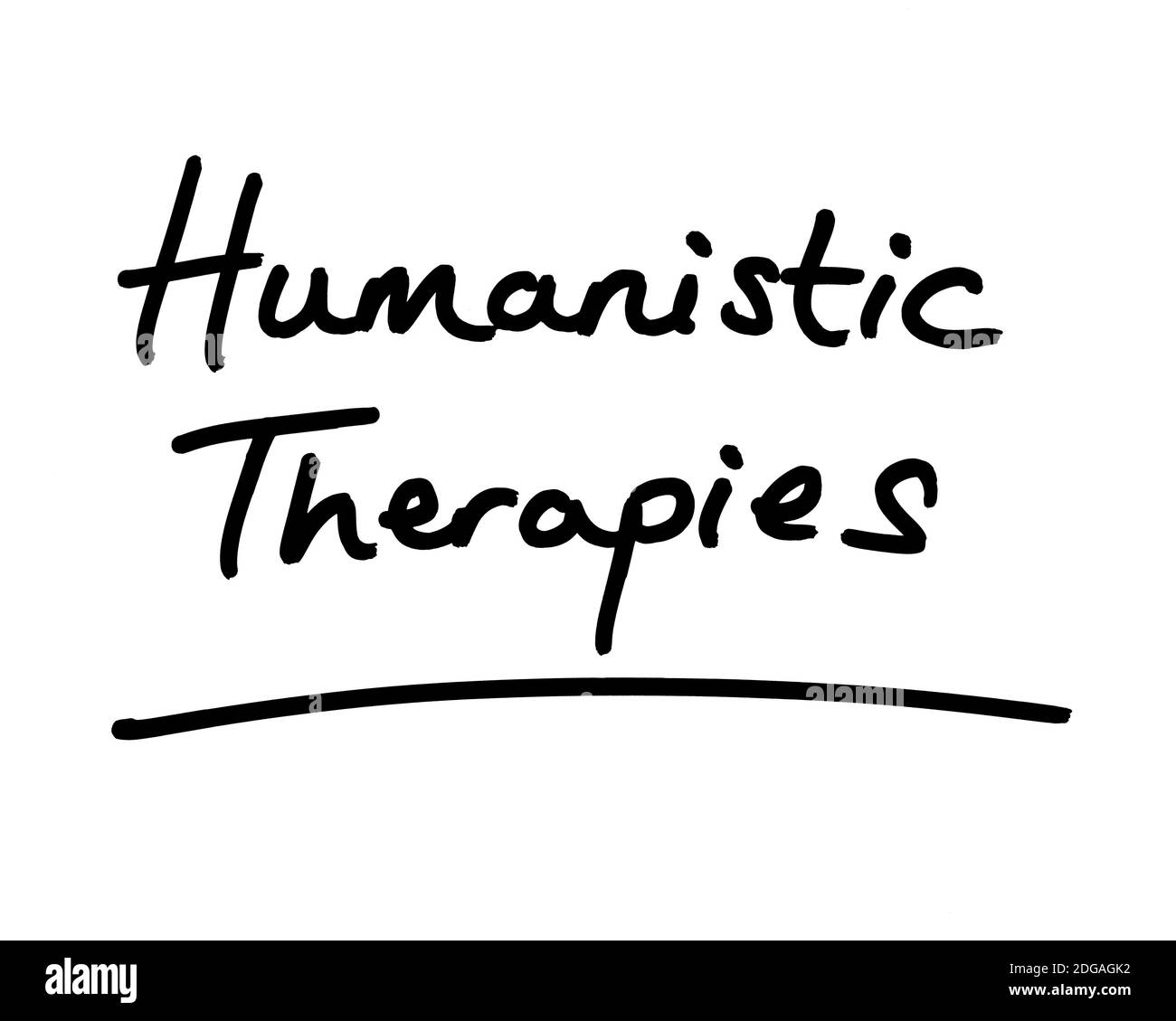 Humanistic Therapies handwritten on a white background Stock Photo - Alamy
