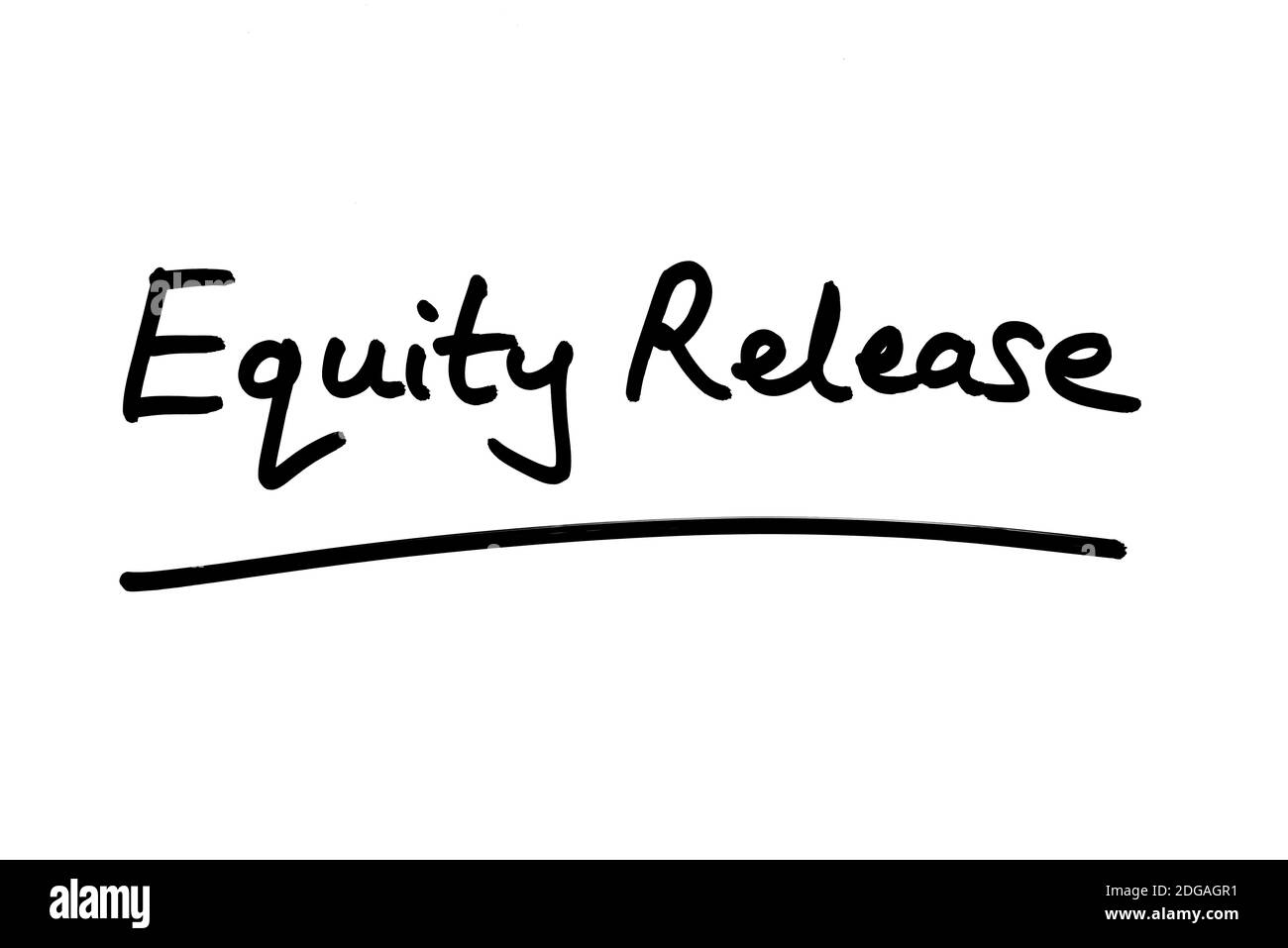 Equity Release handwritten on a white background Stock Photo - Alamy