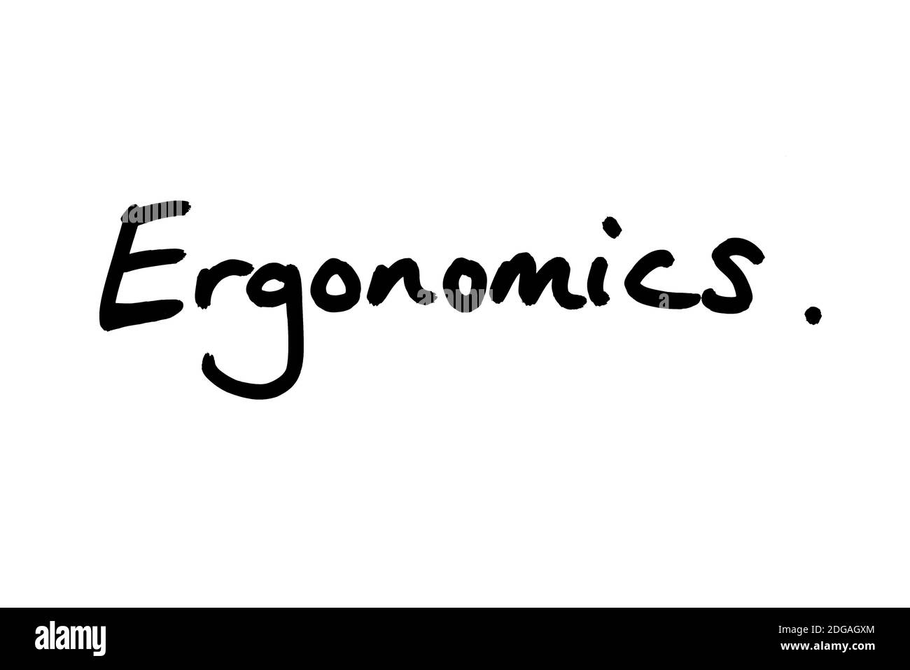The word Ergonomics handwritten on a white background Stock Photo - Alamy