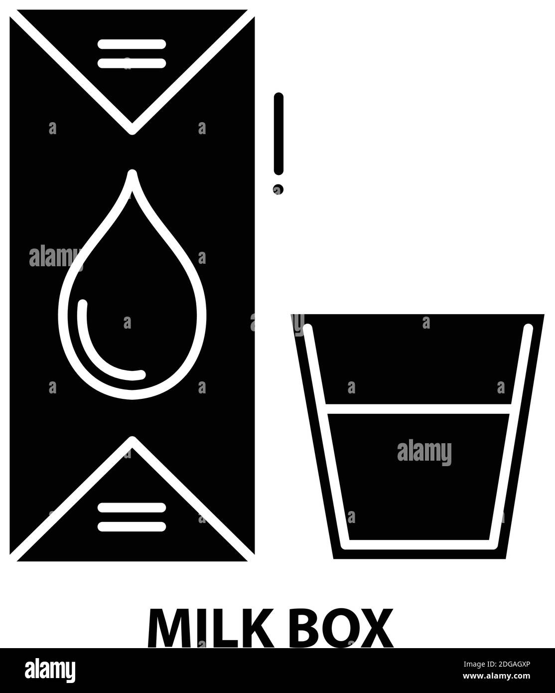 milk box icon, black vector sign with editable strokes, concept ...