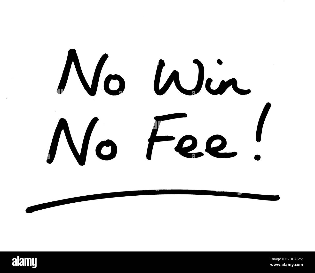 No Win No Fee! handwritten on a white background Stock Photo - Alamy