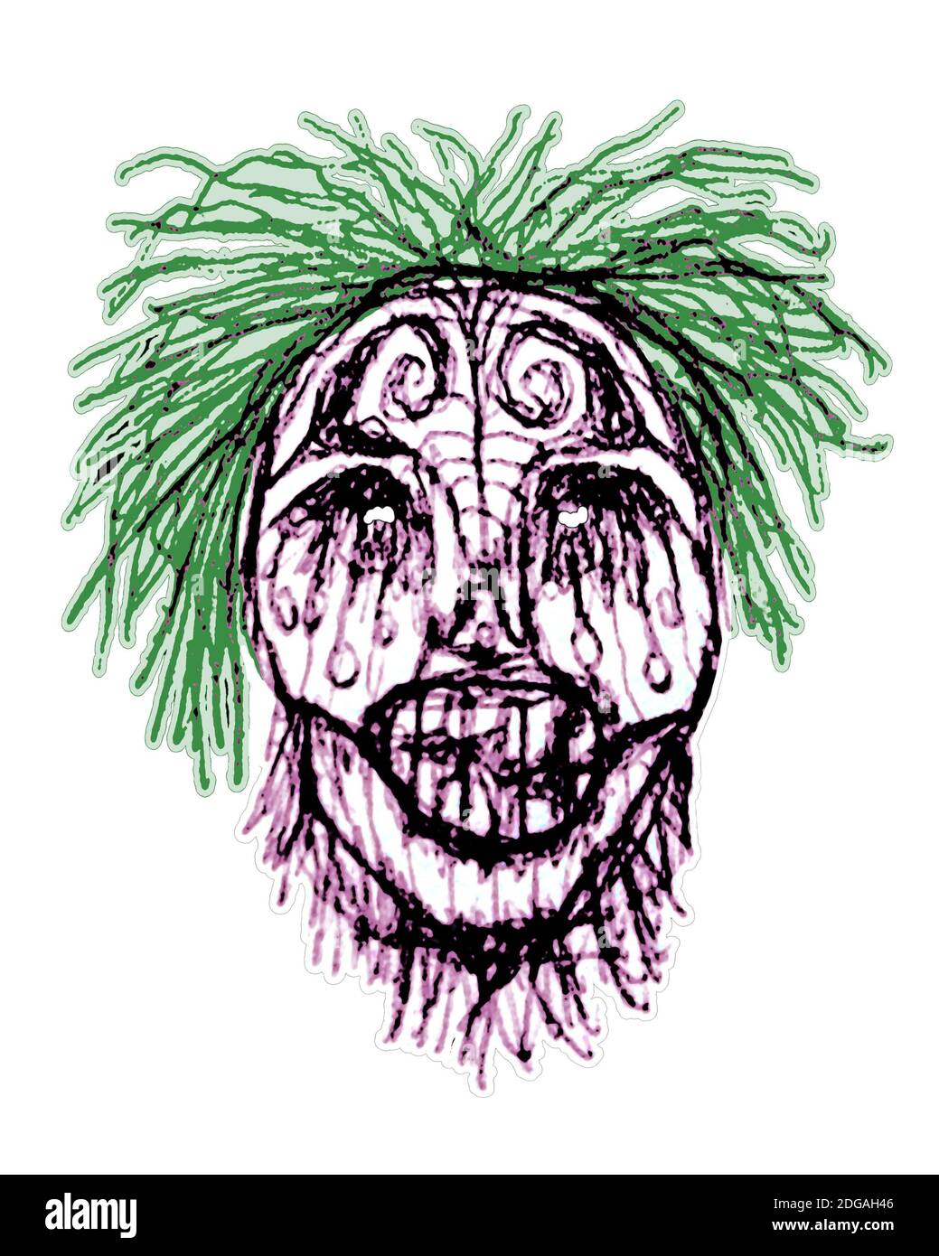 Creepy Zombie Head Illustration Stock Photo - Alamy