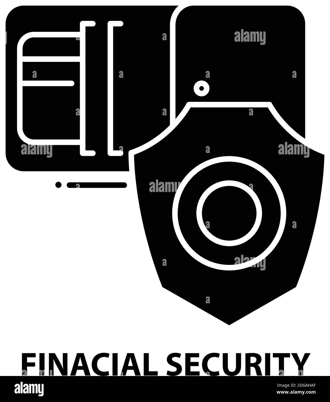 finacial security icon, black vector sign with editable strokes ...