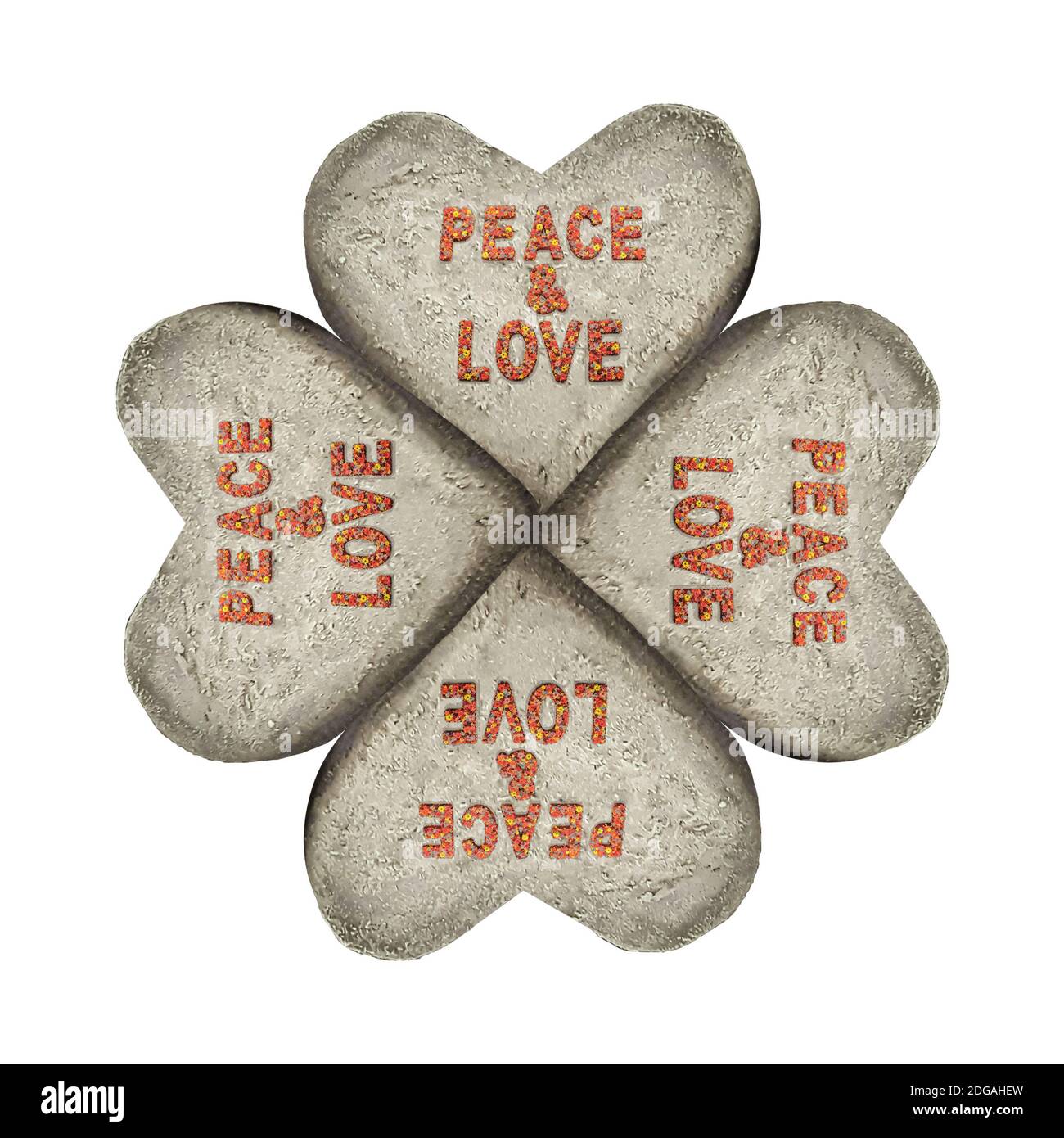 Peace and Love Heart Shaped Clover Symbol Stock Photo - Alamy
