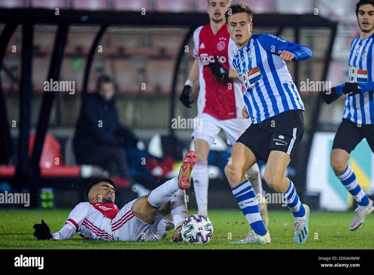 AMSTERDAM, NETHERLANDS - DECEMBER 7: Naci Unuvar of Jong Ajax, Lorenzo van Kleef of FC Eindhoven ...