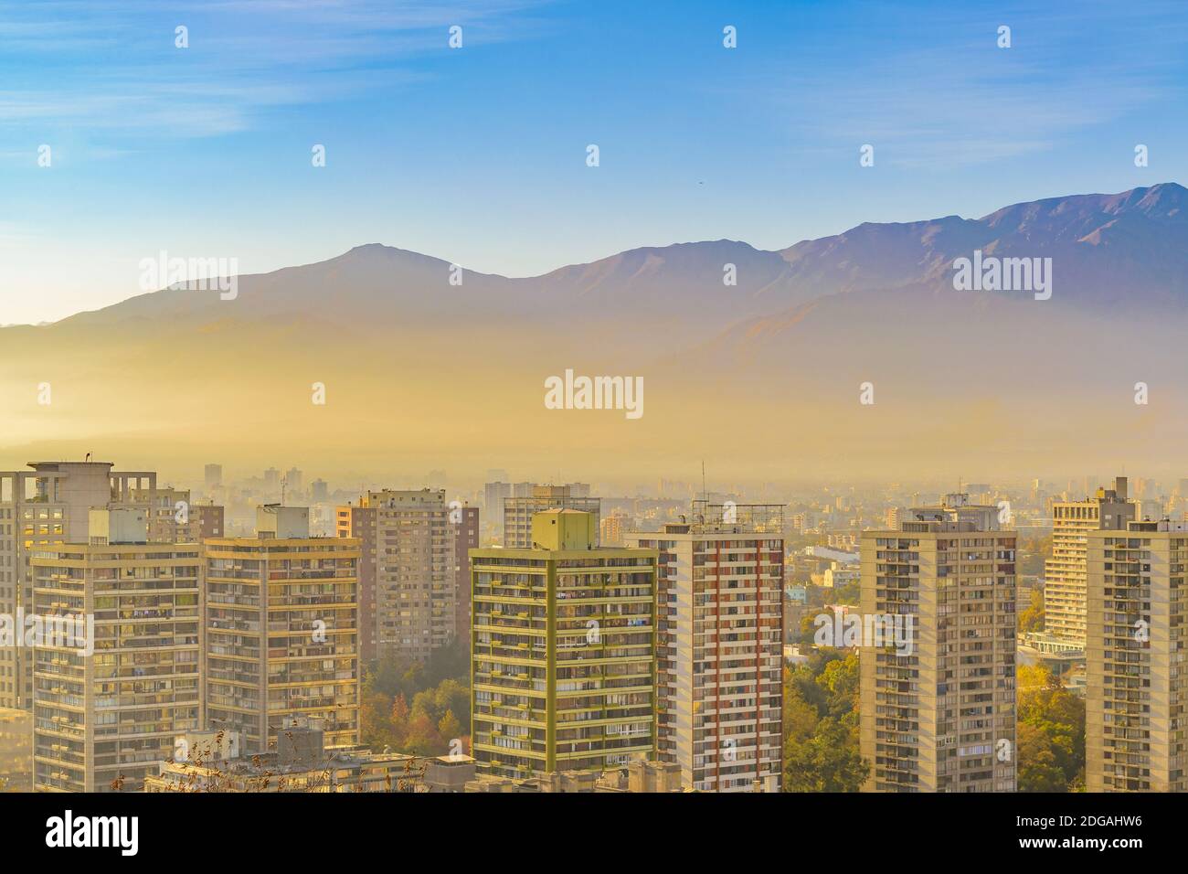 Aerial Cityscape, Santiago de Chile Stock Photo - Alamy
