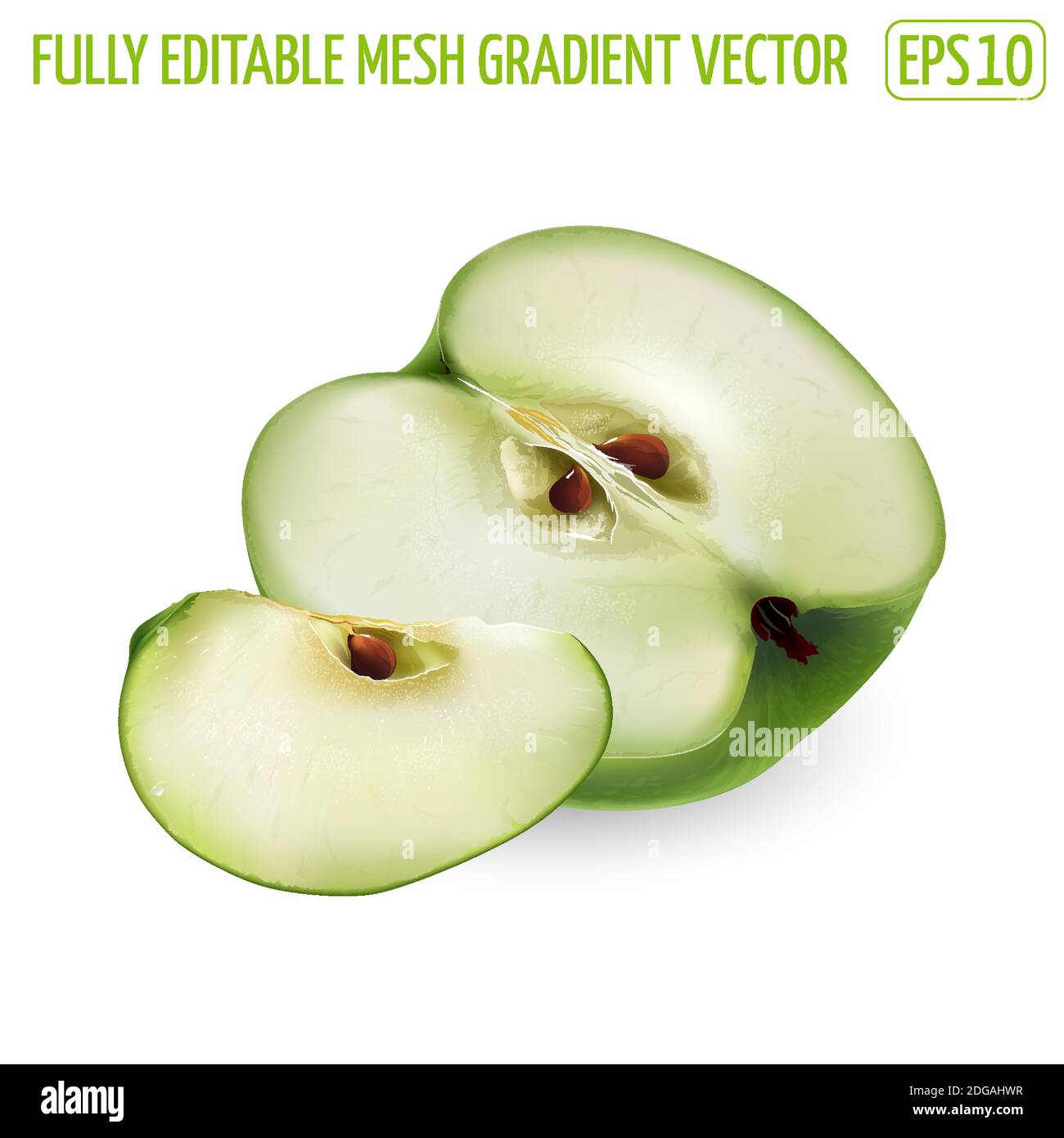 Apple sliced isolated Stock Vector Images - Alamy