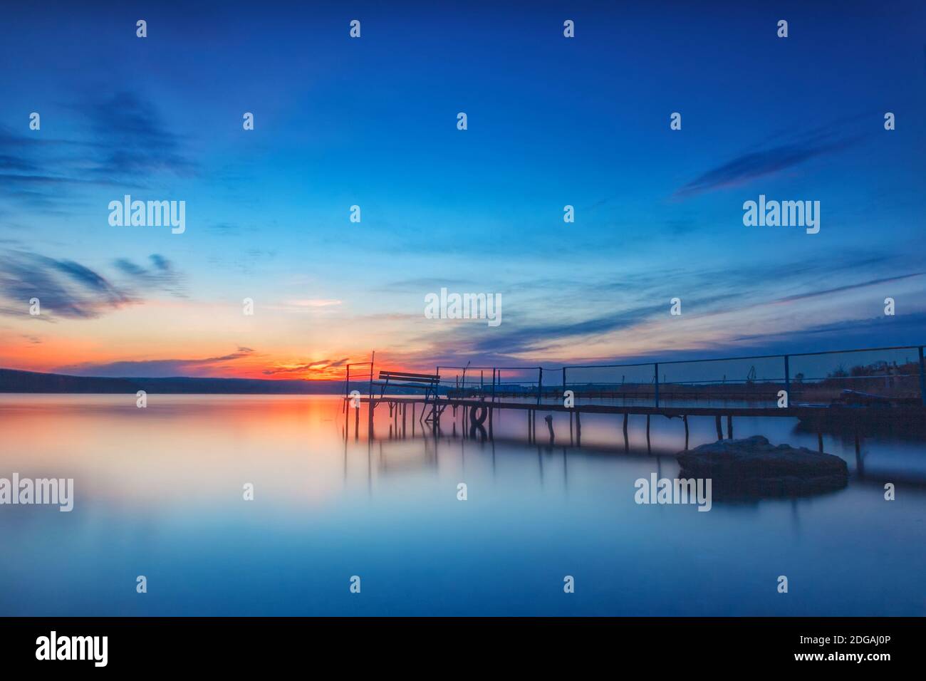 Blue hour sunrise red hi-res stock photography and images - Alamy