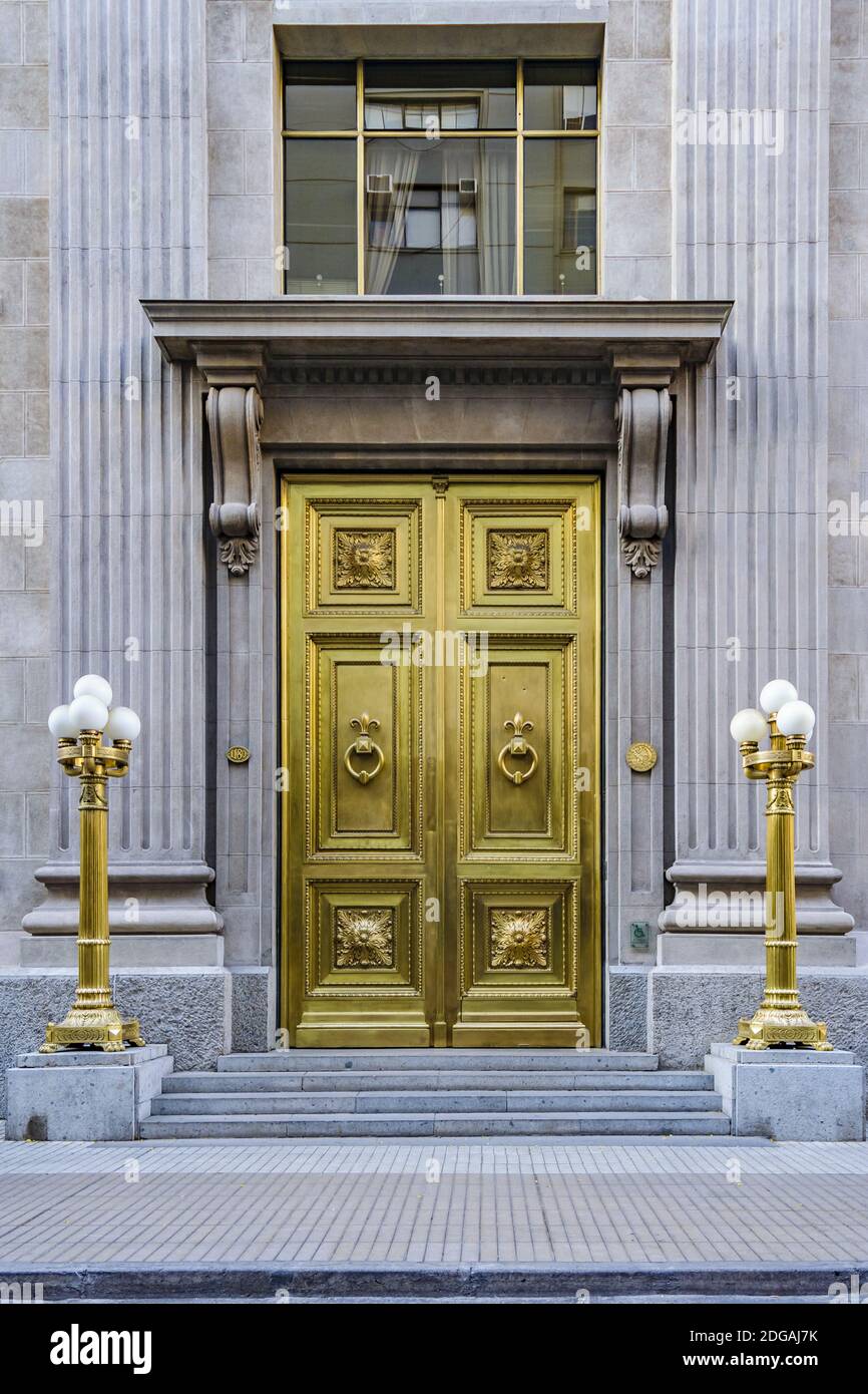 Elegant Building with Golden Door Stock Photo - Alamy