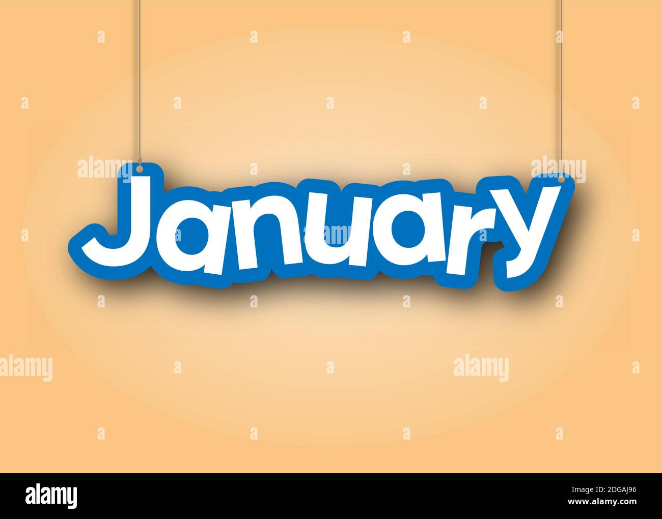 JANUARY. A sign with the name of the month of the year hangs on the ...