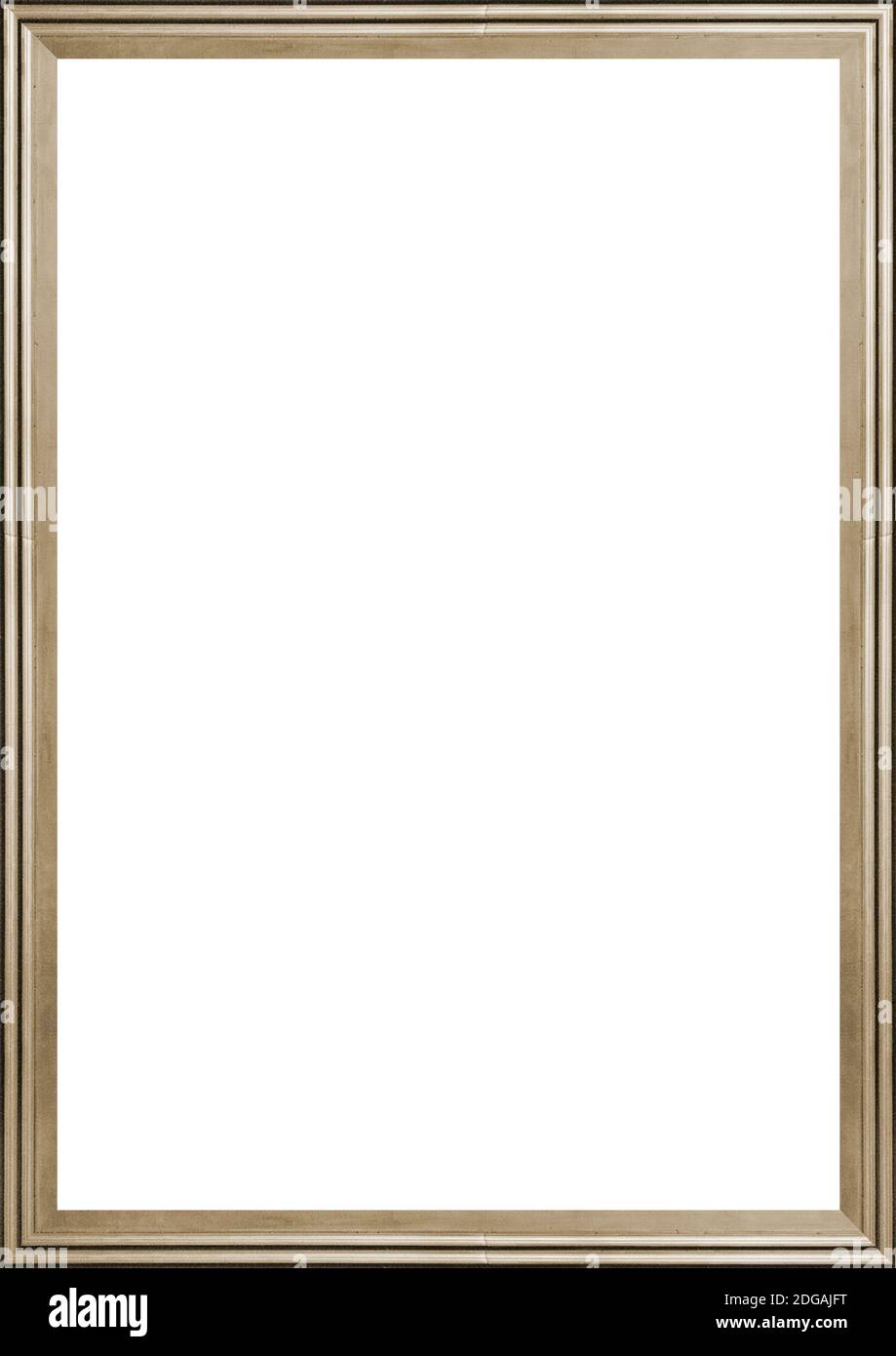 White Frame With Molding Wooden Edges Stock Photo - Alamy