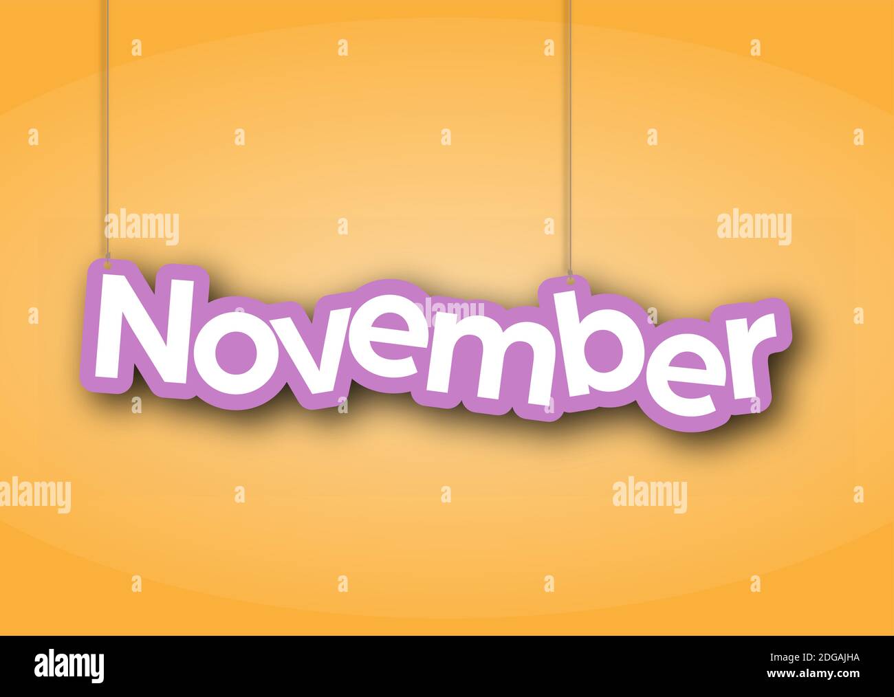 NOVEMBER. A sign with the name of the month of the year hangs on the ...