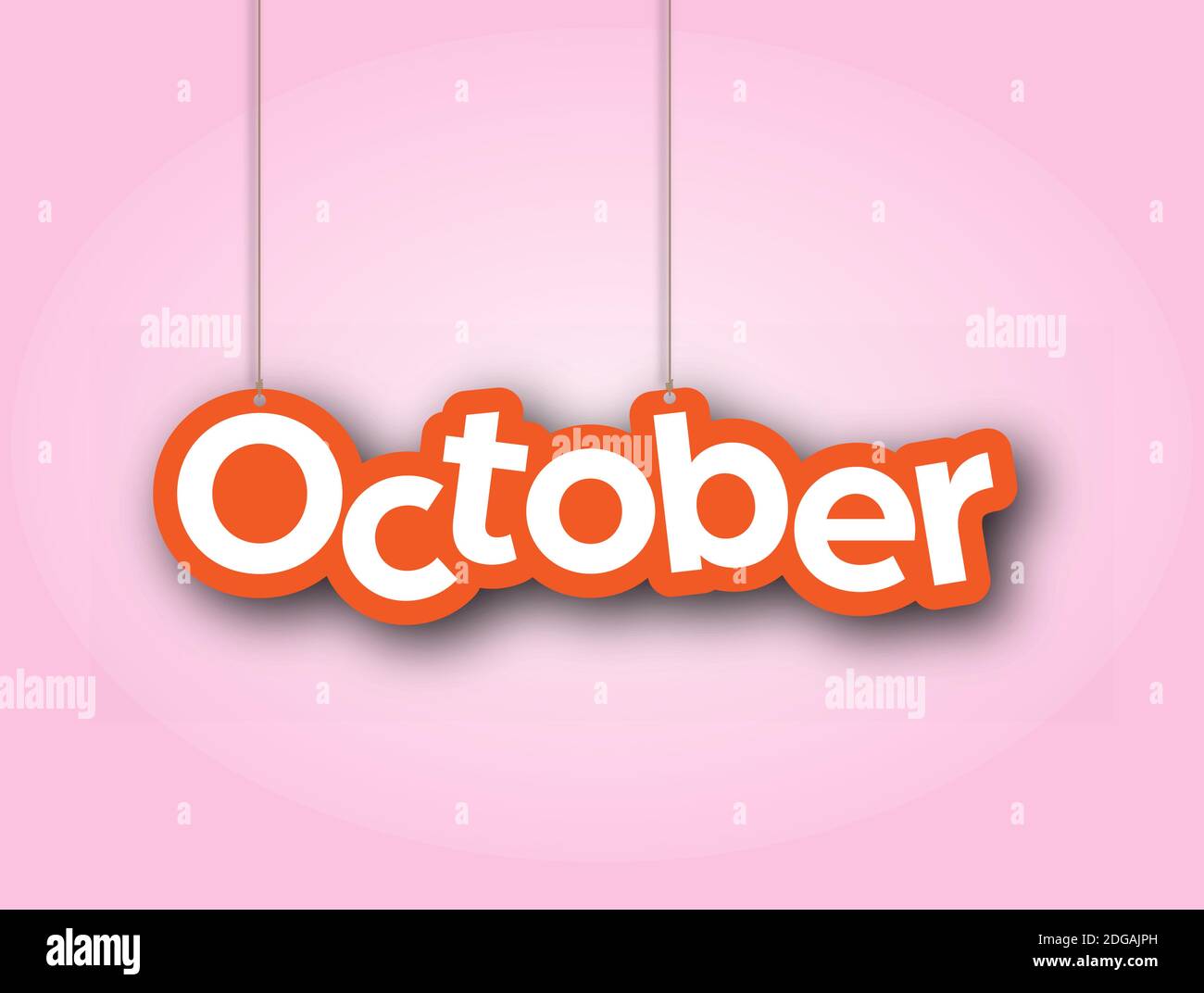 OCTOBER. A sign with the name of the month of the year hangs on the ...