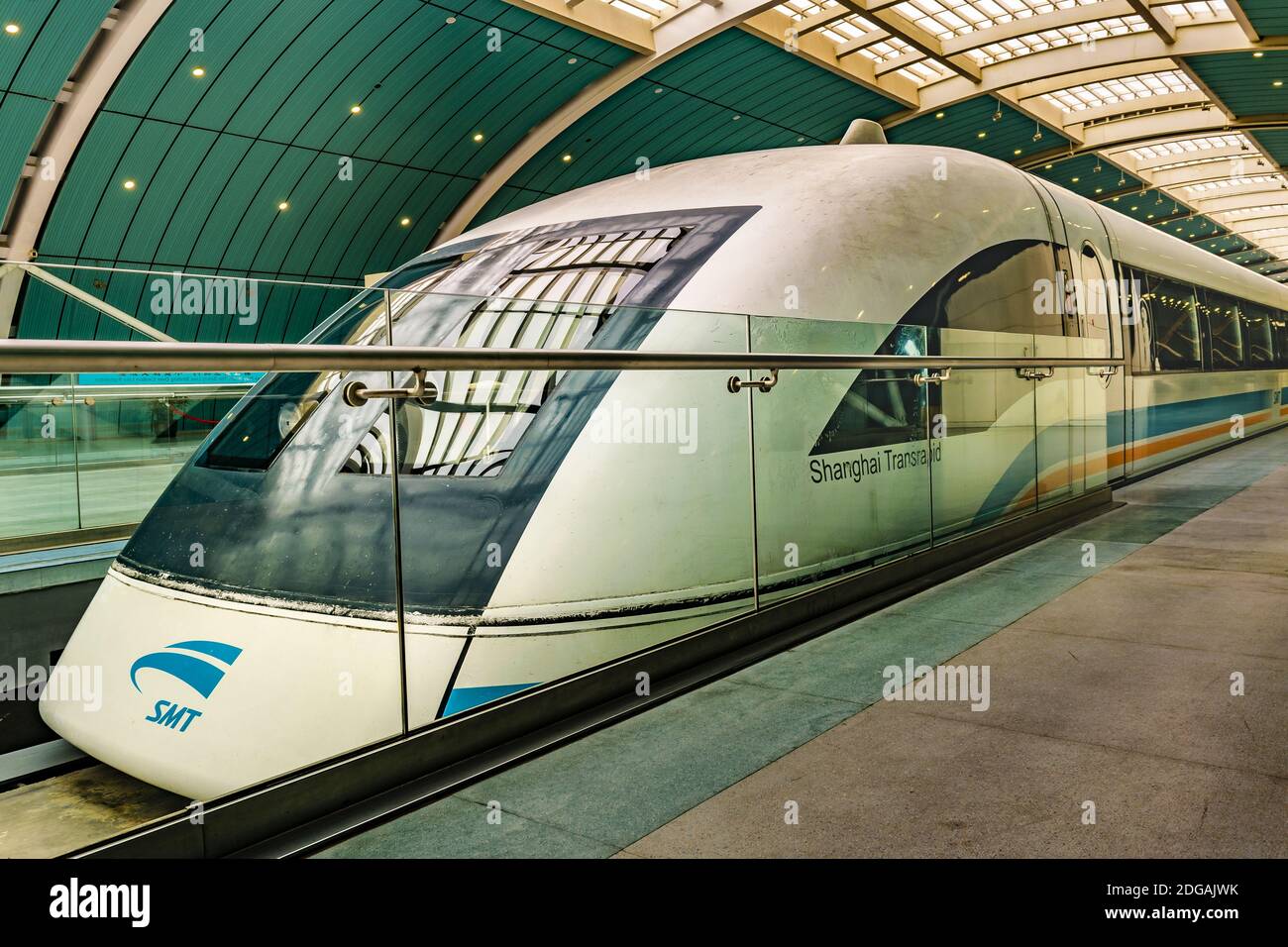 Maglev Train Parked at Station Stock Photo - Alamy