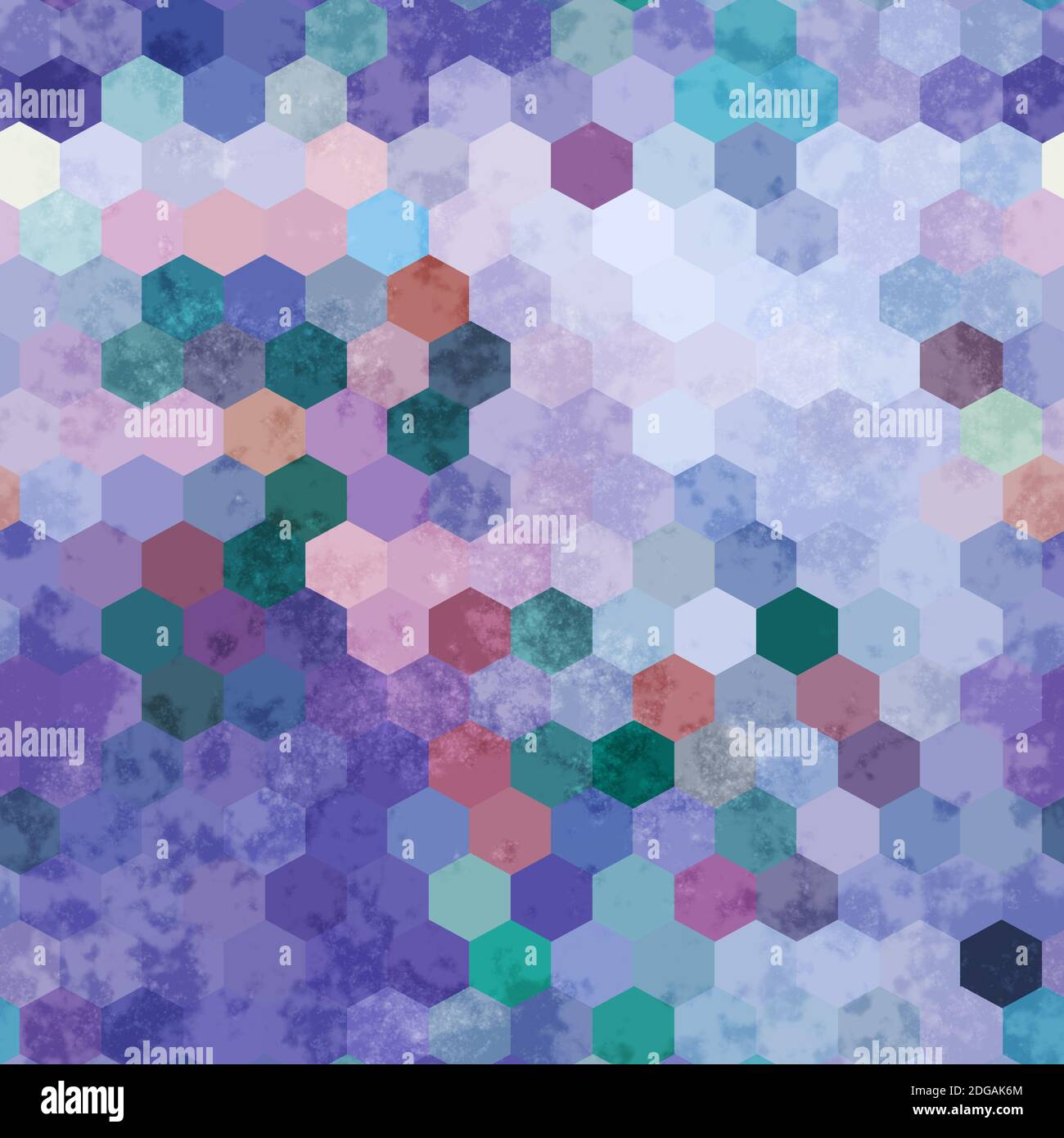 Seamless hexagon geo grid colorful grungy pattern Stock Photo - Alamy