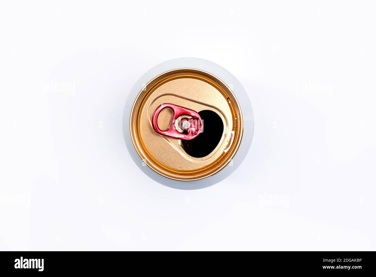 Metal tin can on white background, top view with clipping path Stock ...